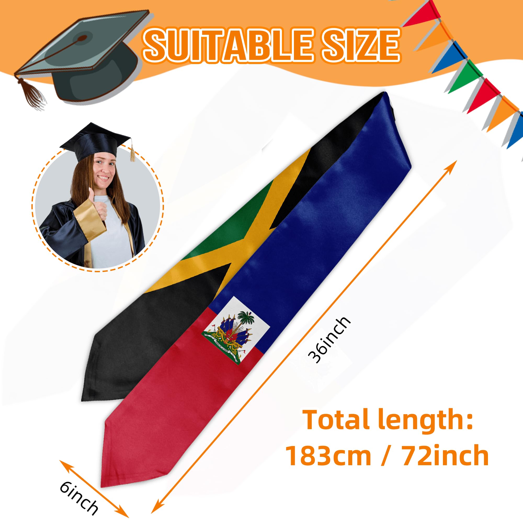 Snapklik.com : Vcmaluco Jamaica Haiti Flag Graduation Stole Sash ...