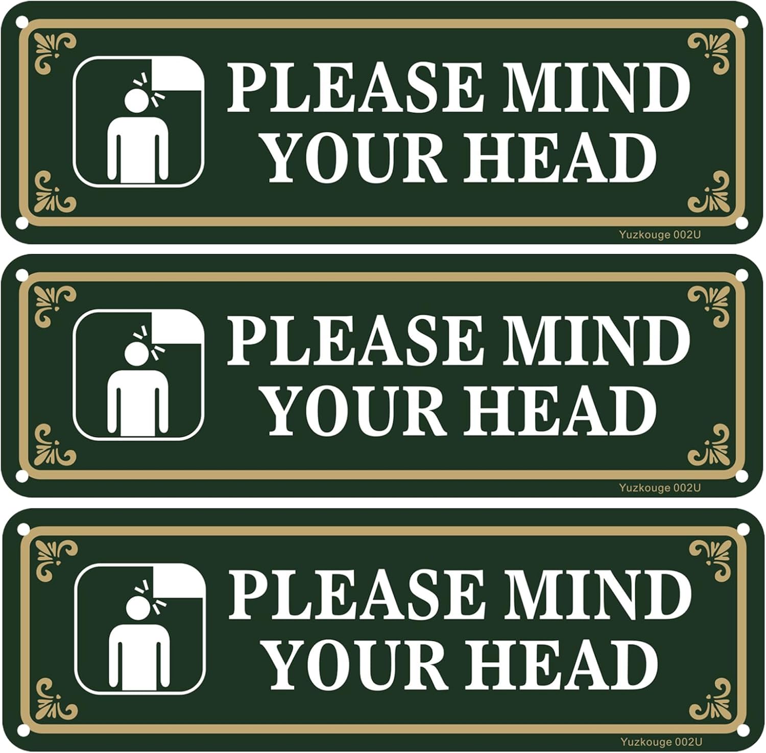 Yuzkouge Please Mind Your Head Sign with Adhesive Tape - 3 Pack. 25 x 8 ...