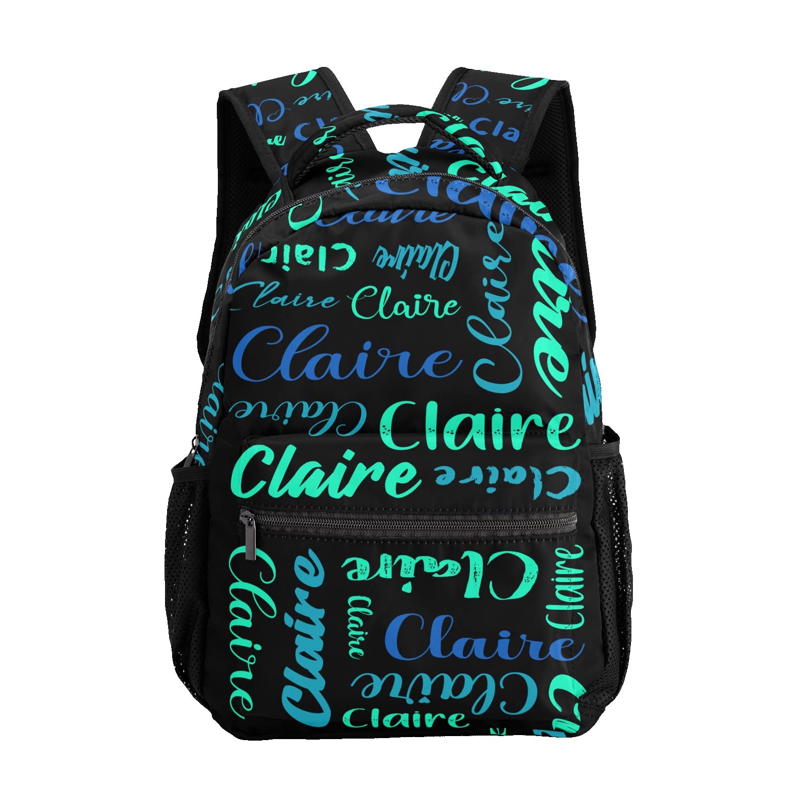 Amazon.com | ZAACUSTOM Polyester Custom Bookbag with Name Text ...