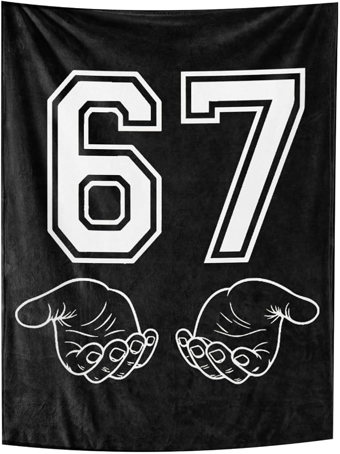 Amazon.com: Six Seven 6 7 Meme Blanket 50x60in – Funny 67 Trends Throws ...