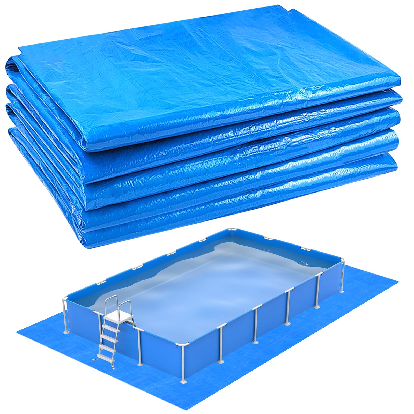 Snapklik.com : Rectangular Frame Pool Ground Cloths,112x82Ft Swimming ...