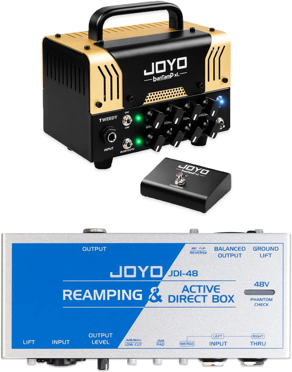 Amazon.com: JOYO Tweedy Mini Amplifier Tube Head 20 Watt Preamp 2 ...