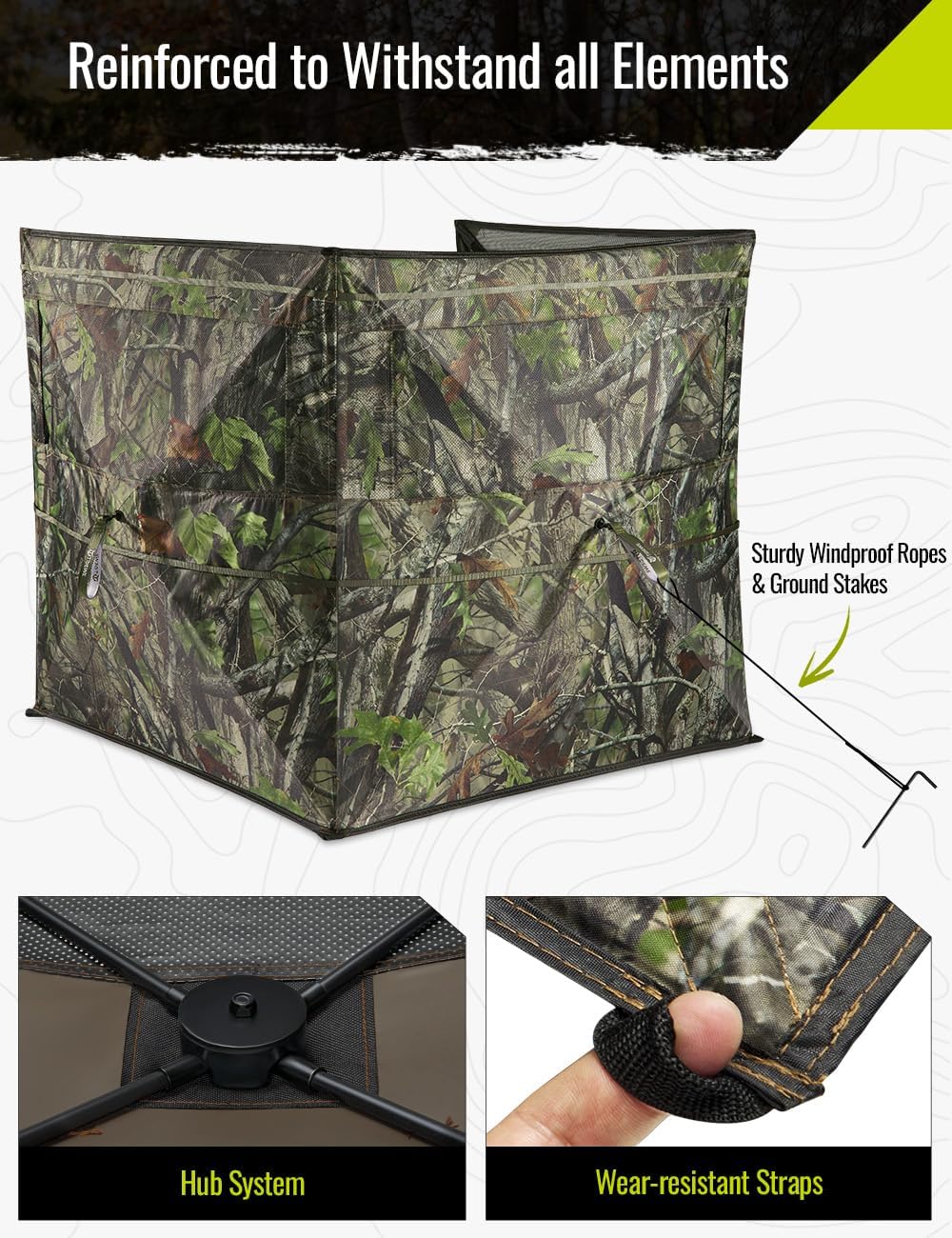 TIDEWE Hunting Blind for Turkey, 3-Panel Blind See Through with ...