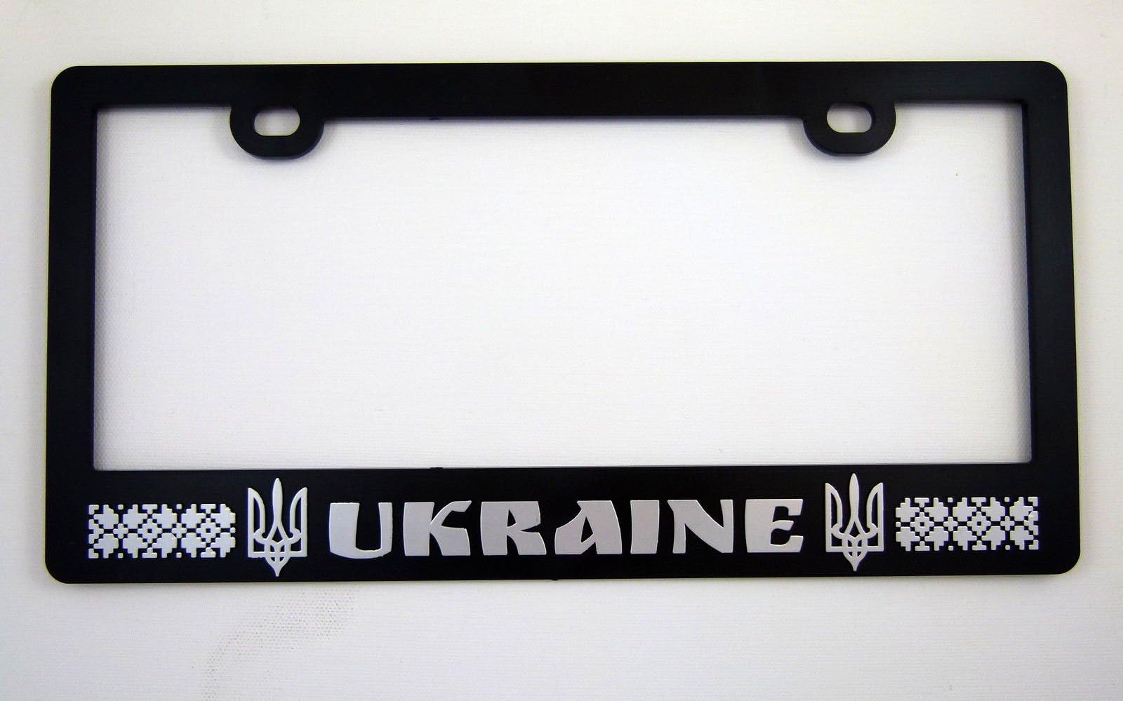 Amazon.com: Car Chrome Decals Ukraine Ukrainian Black ABS License Plate ...