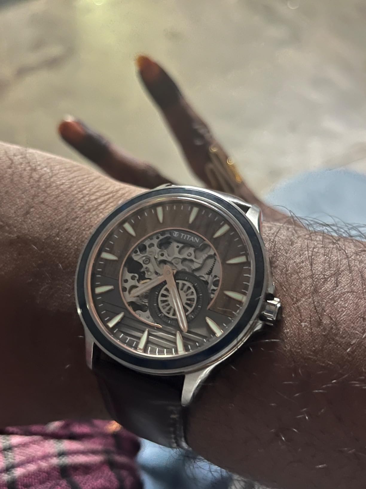 Titan Regalia Automatic Gray Dial Leather Strap Watch for Men ...