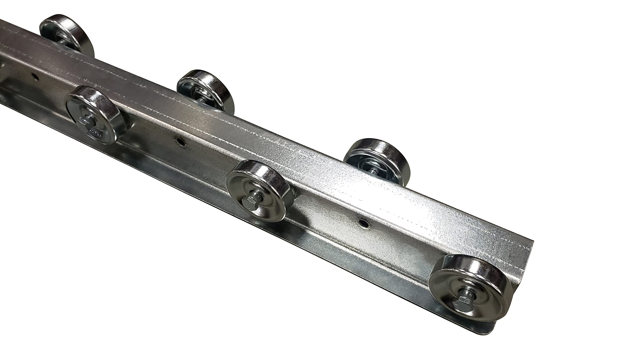 Snapklik.com : Galvanized Conveyor Rail 5 Staggered Steel Skate Wheels ...