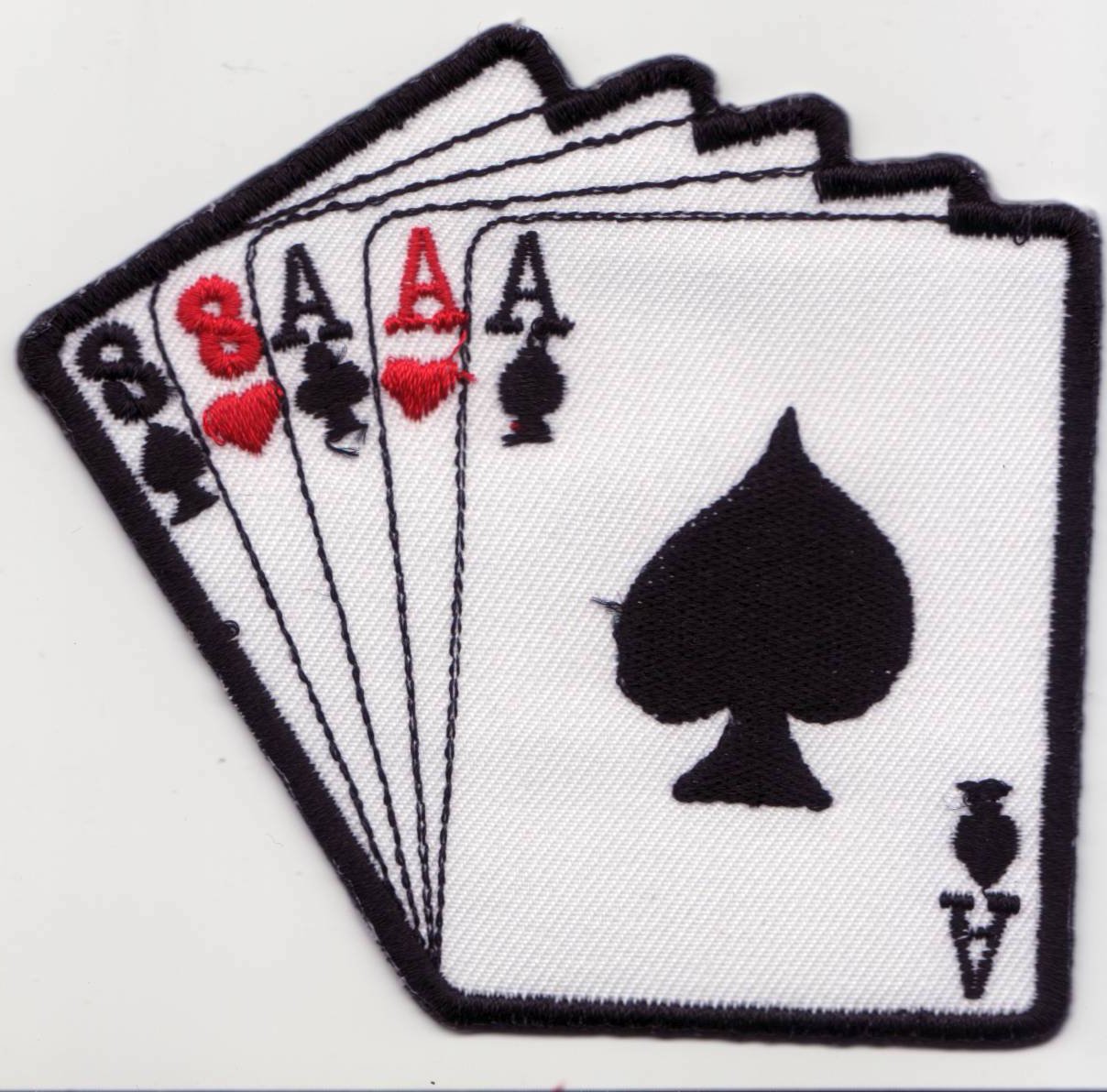 Sew-on Iron-on Embroidered Patch Poker Full House Casino Cards Badge ...