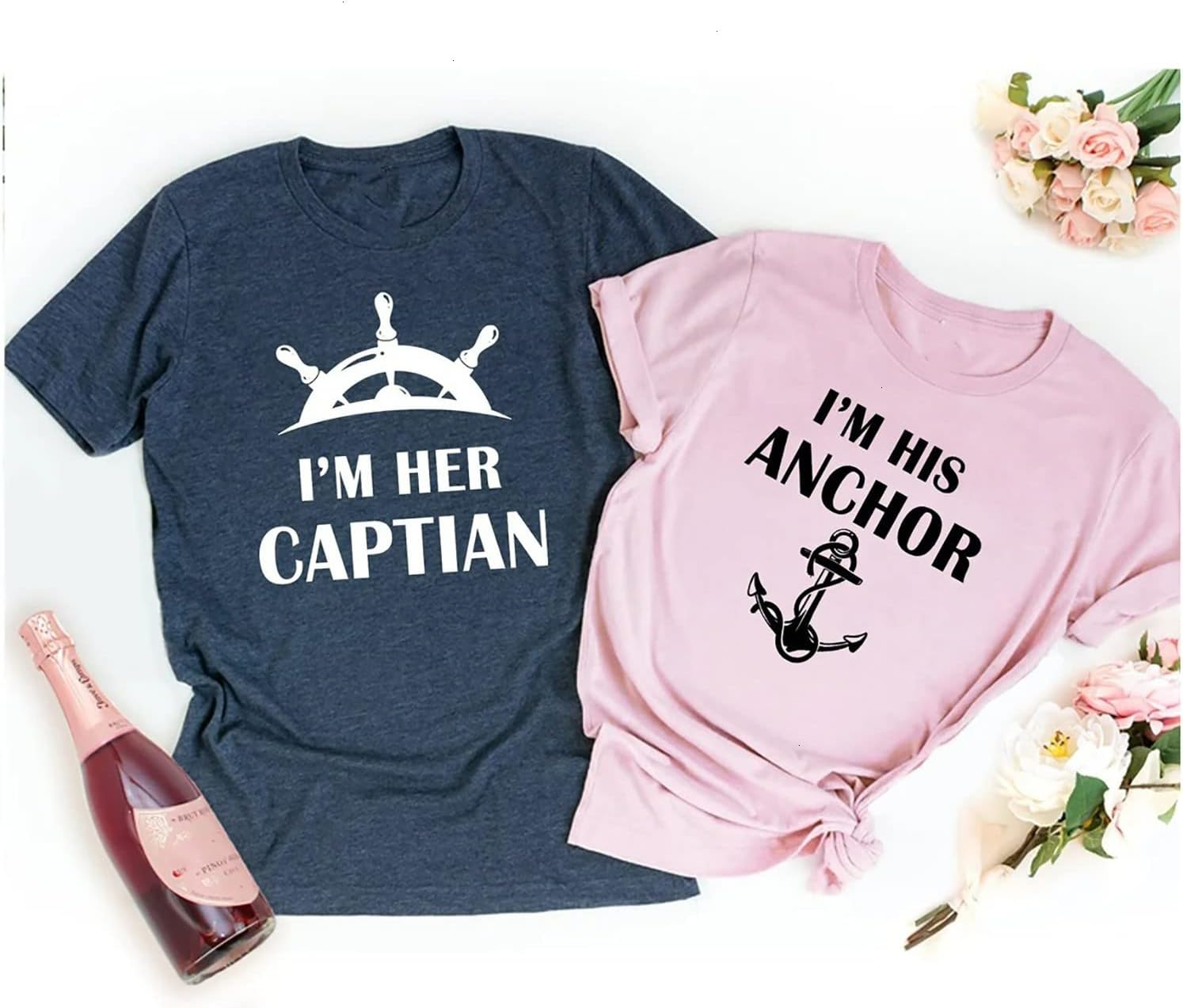 Amazon.com: I'm Her Captain I'm His Anchor Matching Shirt, Honeymoon Cruise Shirts For Couples ...