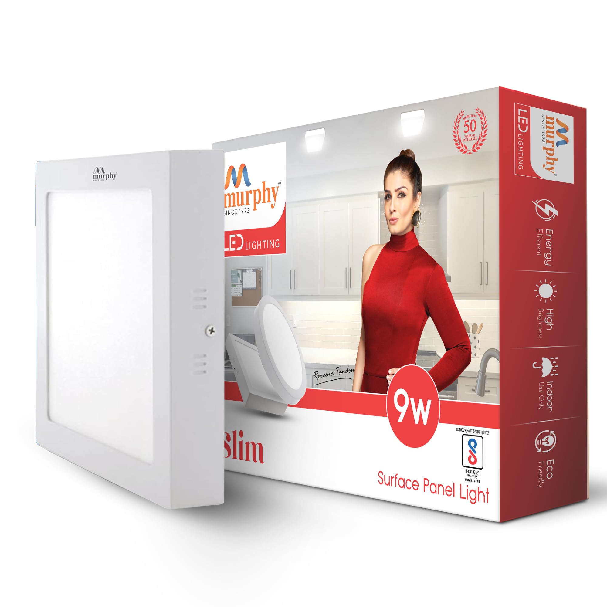 Murphy Aluminium 9-Watts Slim Square Led Surface Mount Panel Light - No ...