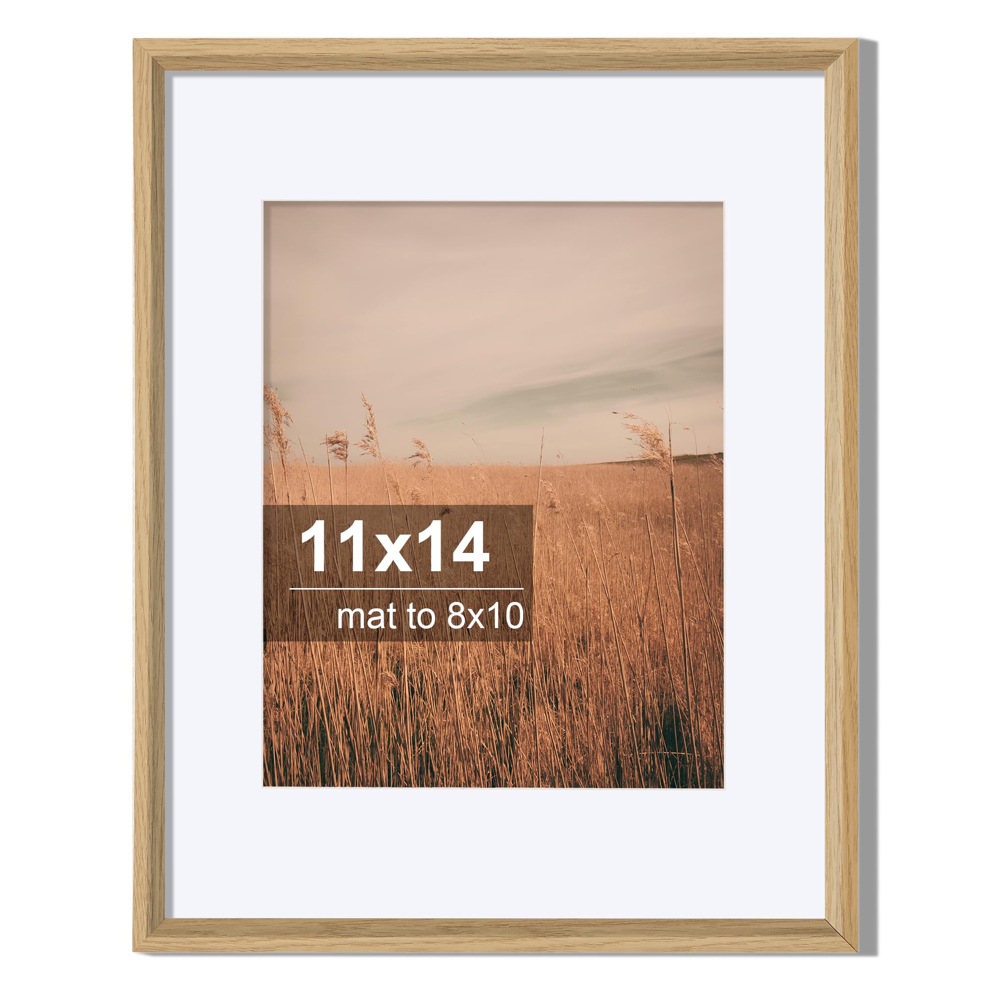 Amazon.com - Axeman 11x14 Picture Frame with Mat for 8x10 | Oak Color ...