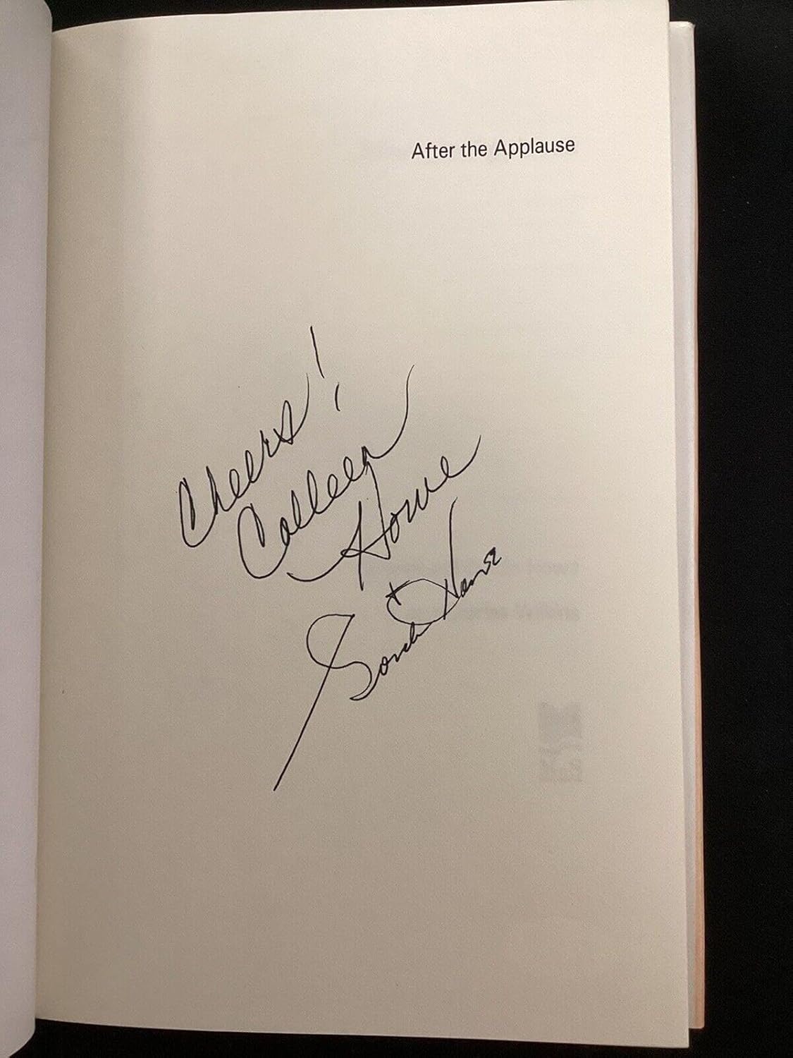 Gordie Howe Signed Book After The Applause Colleen Howe Auto Whalers ...