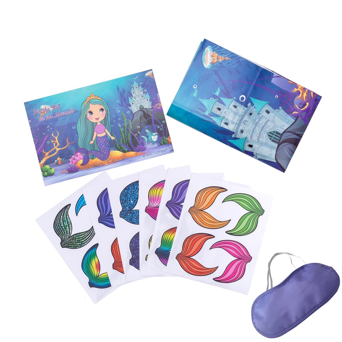 Mermaid Games Favors, Mermaid Party Games Birthday, Pin The Tail on The ...