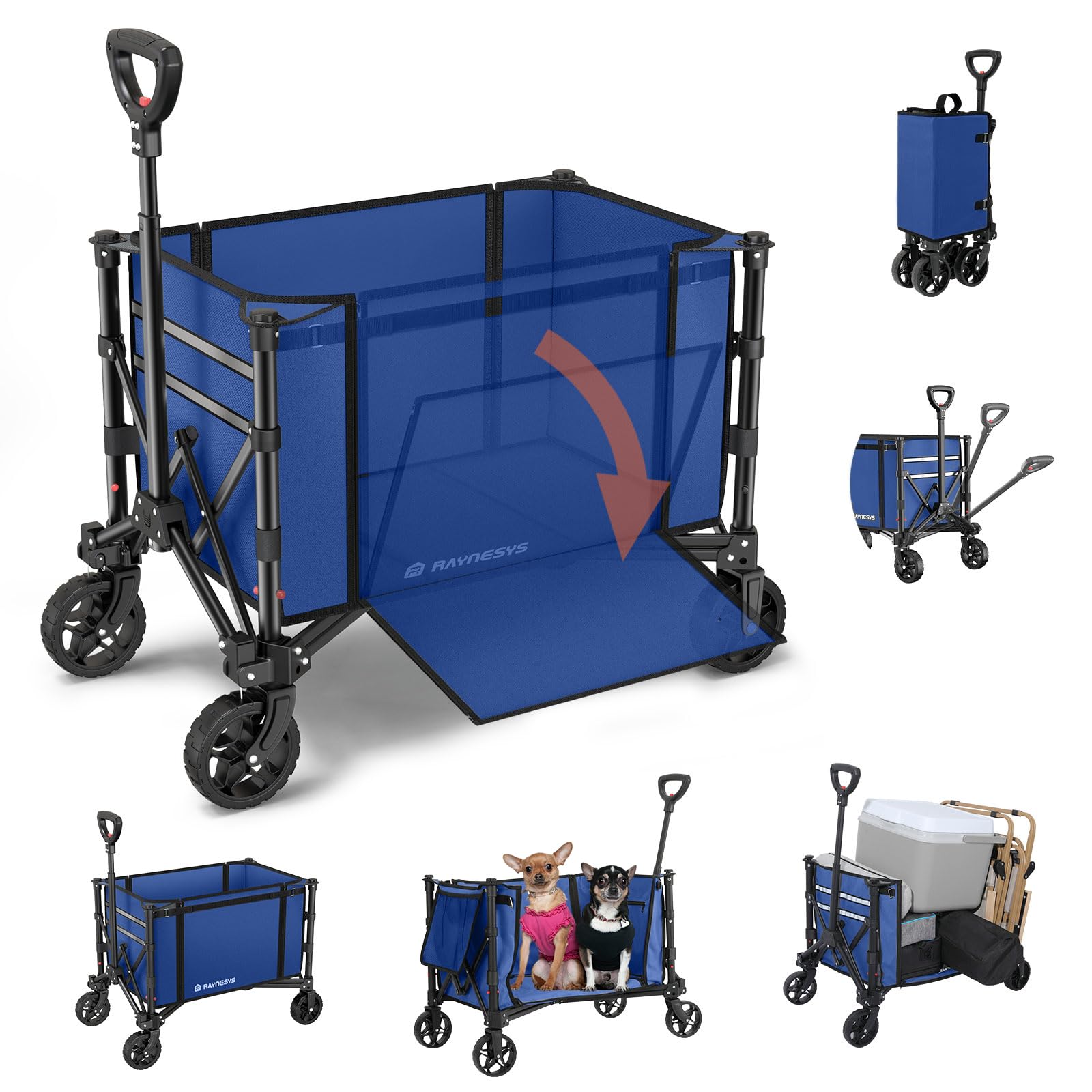 Amazon.com : Raynesys Collapsible Wagon Cart with Wheels 220lbs ...