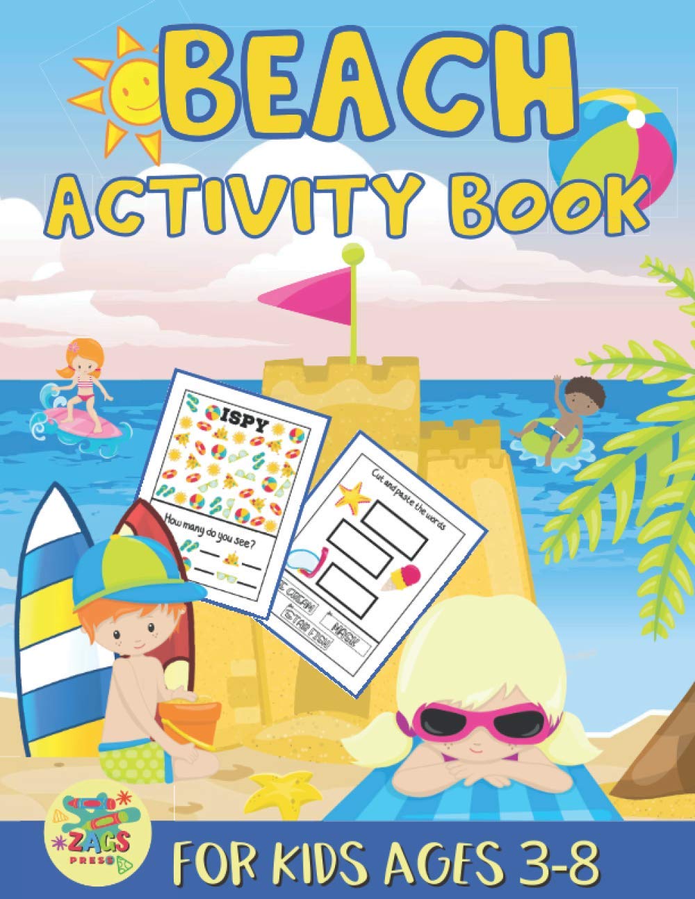 Beach activity book for kids ages 3-8: beach gift for kids ages 3 and ...