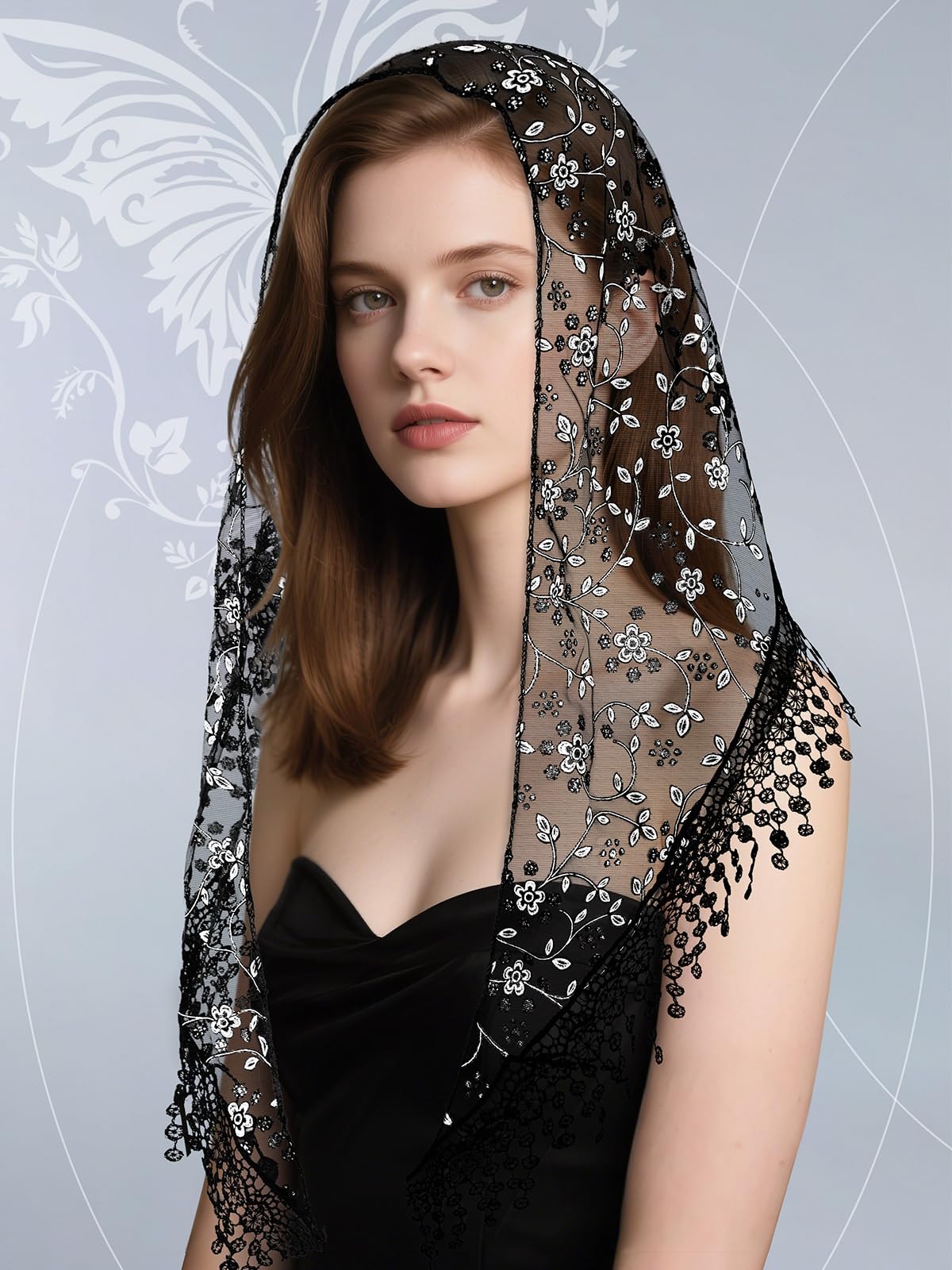 Snapklik.com : 2 Pcs Mass Veil Triangle Mantilla Cathedral Head ...