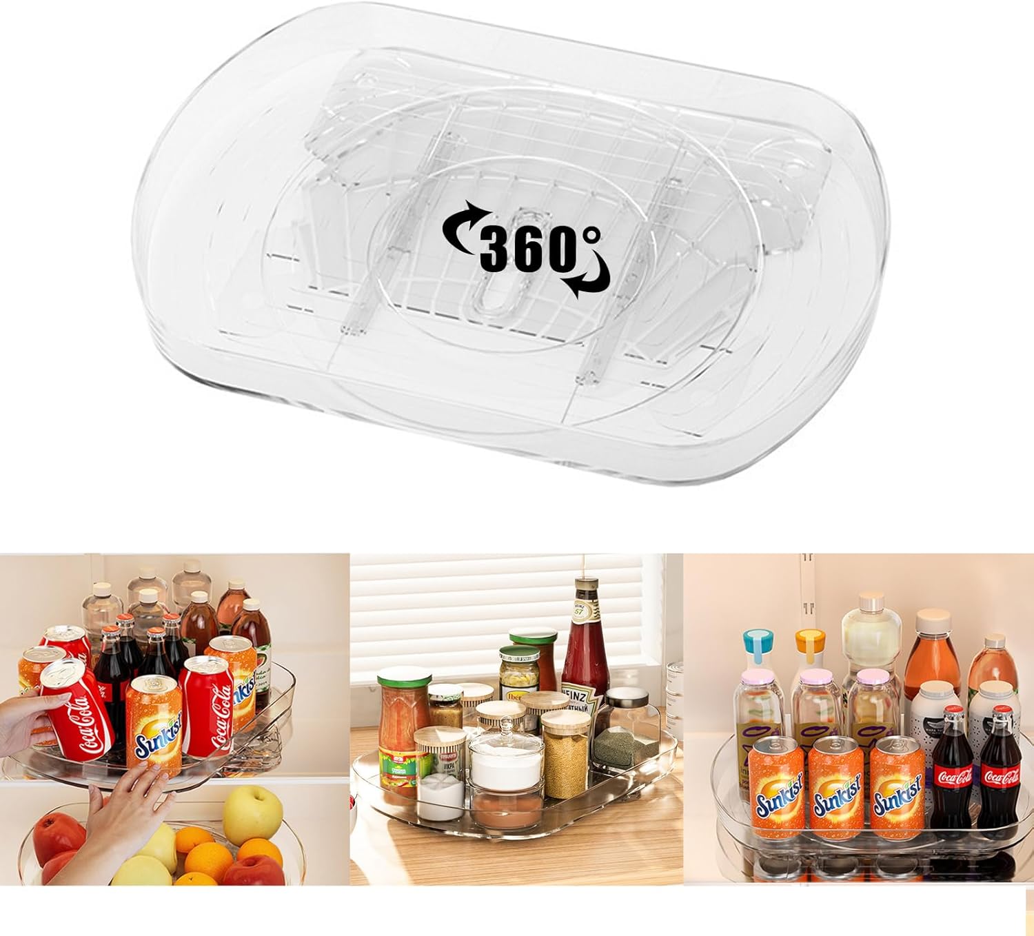 Amazon.com - Lazy Susan Storage Turntable for Refrigerator, Transparent ...