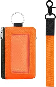 Amazon.com : Double-Sided Zipper Badge Holder with Clear ID Window ...