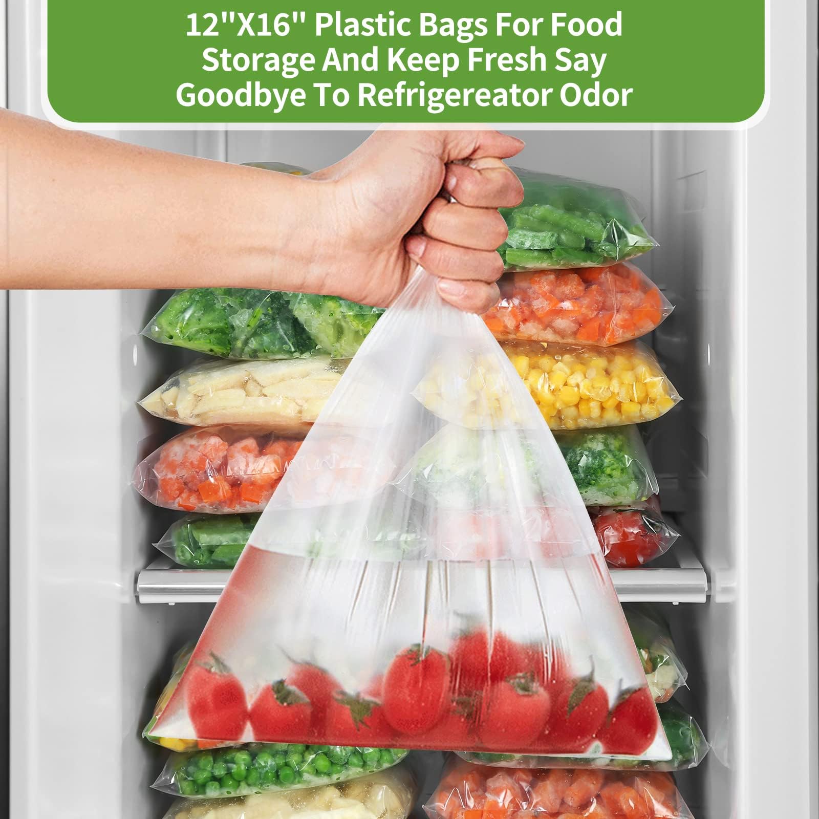 Snapklik.com : 2 Rolls 12" X 16" Plastic Produce Bags On A Roll, Food ...