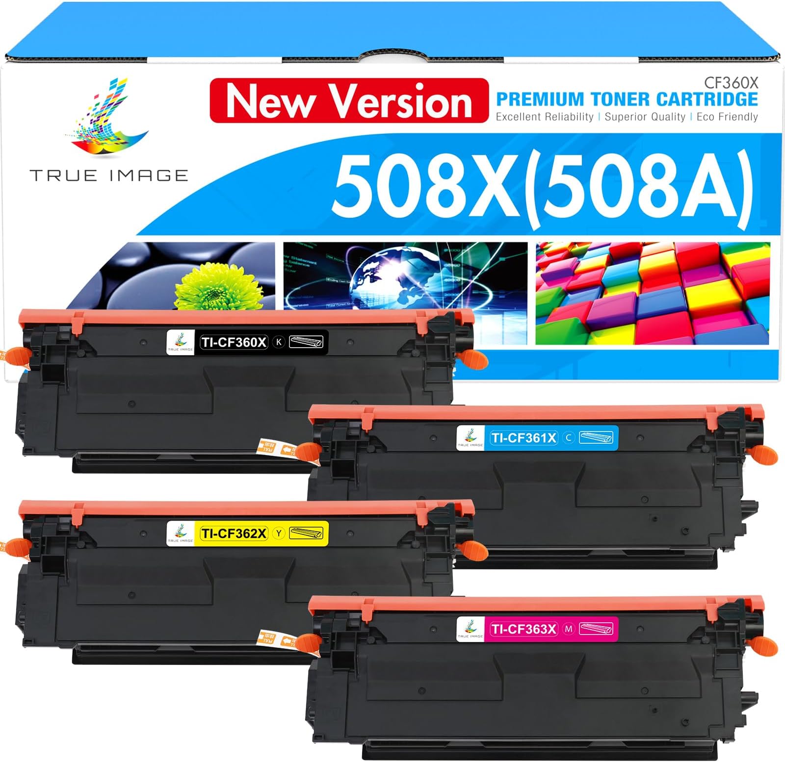Amazon.com: M553 508X 508A Toner Cartridges Set 4 Pack High Yield ...