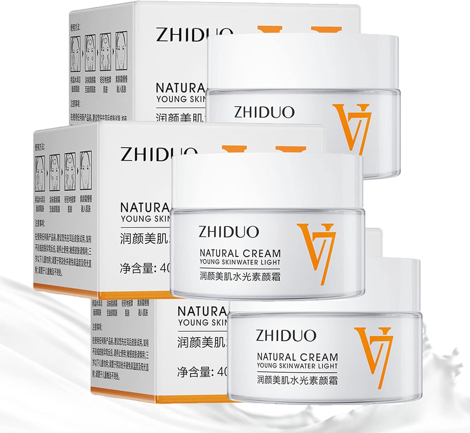 Zhiduo Natural Cream Young Skin Water Light, Moisturizing Tone-Up Cream ...