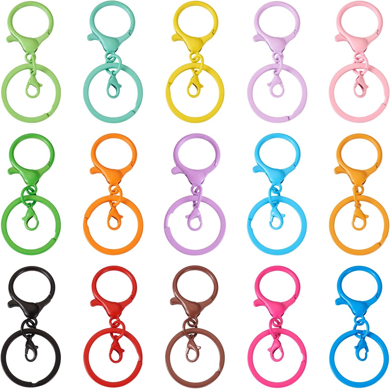 Amazon.com: 20 Pcs Lobster Claw Clasps Keychains, Colorful Metal ...
