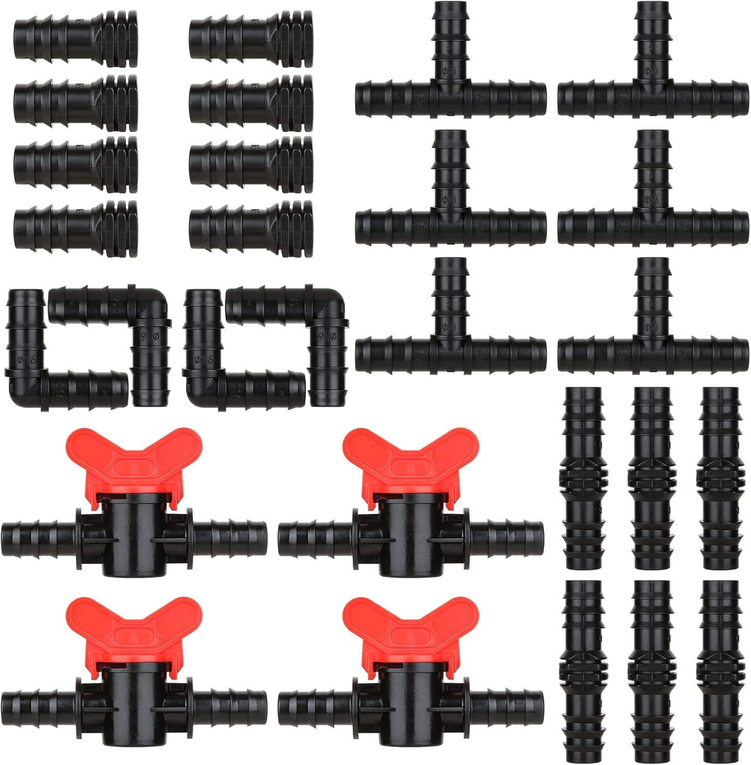 Amazon.com: Yulaiyoen 28 Pcs 1/2" Drip Irrigation Tubing Fittings Kit ...