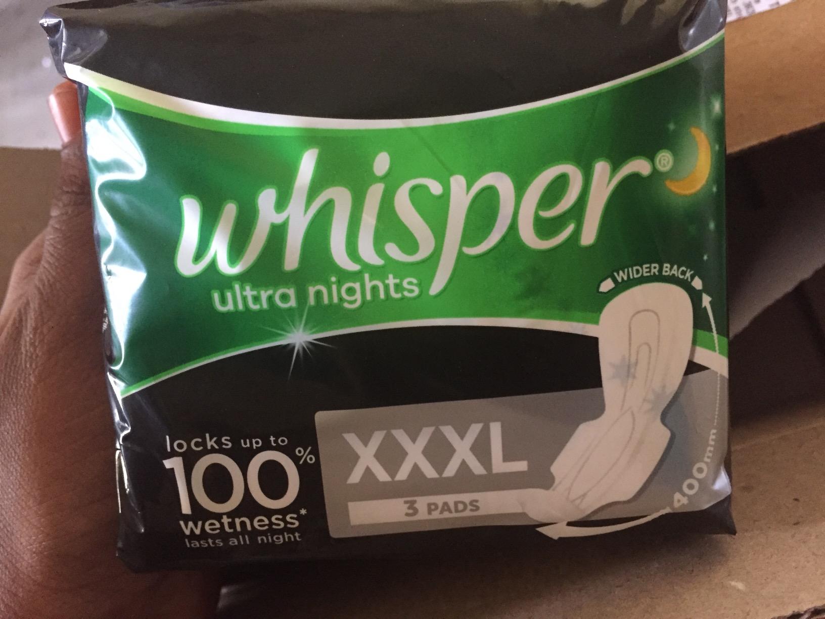 Buy Whisper Ultra Nights Sanitary Pads - XXXL Wings (3 Pads) Online at ...