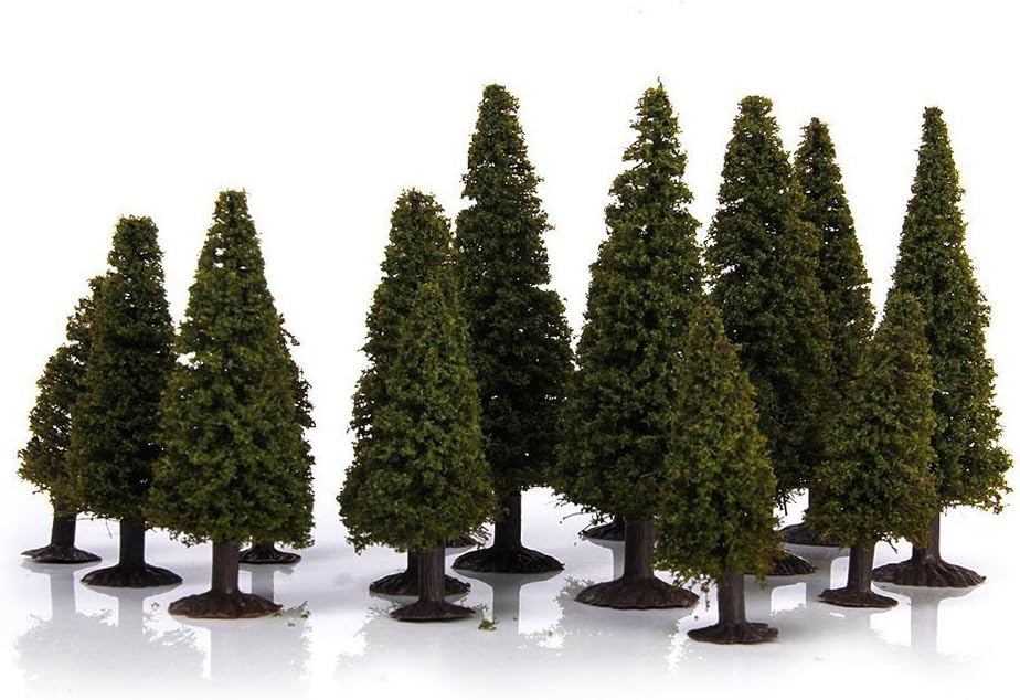 Amazon.com: BESTOMZ 15pcs Model Cedar Trees Architecture Trees ...