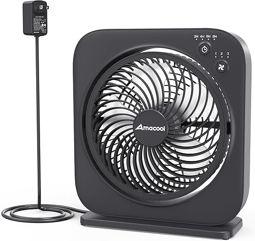 Amazon.com: AMACOOL Table Fan, 12 inch Box Fan with 3 Adjustable Speeds ...
