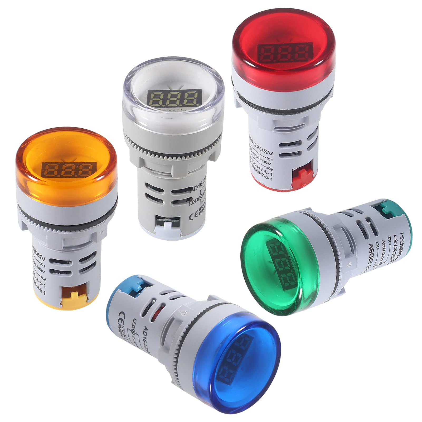 Snapklik.com : 4PCS Round LED Voltage Meter Indicator,Digital LED ...