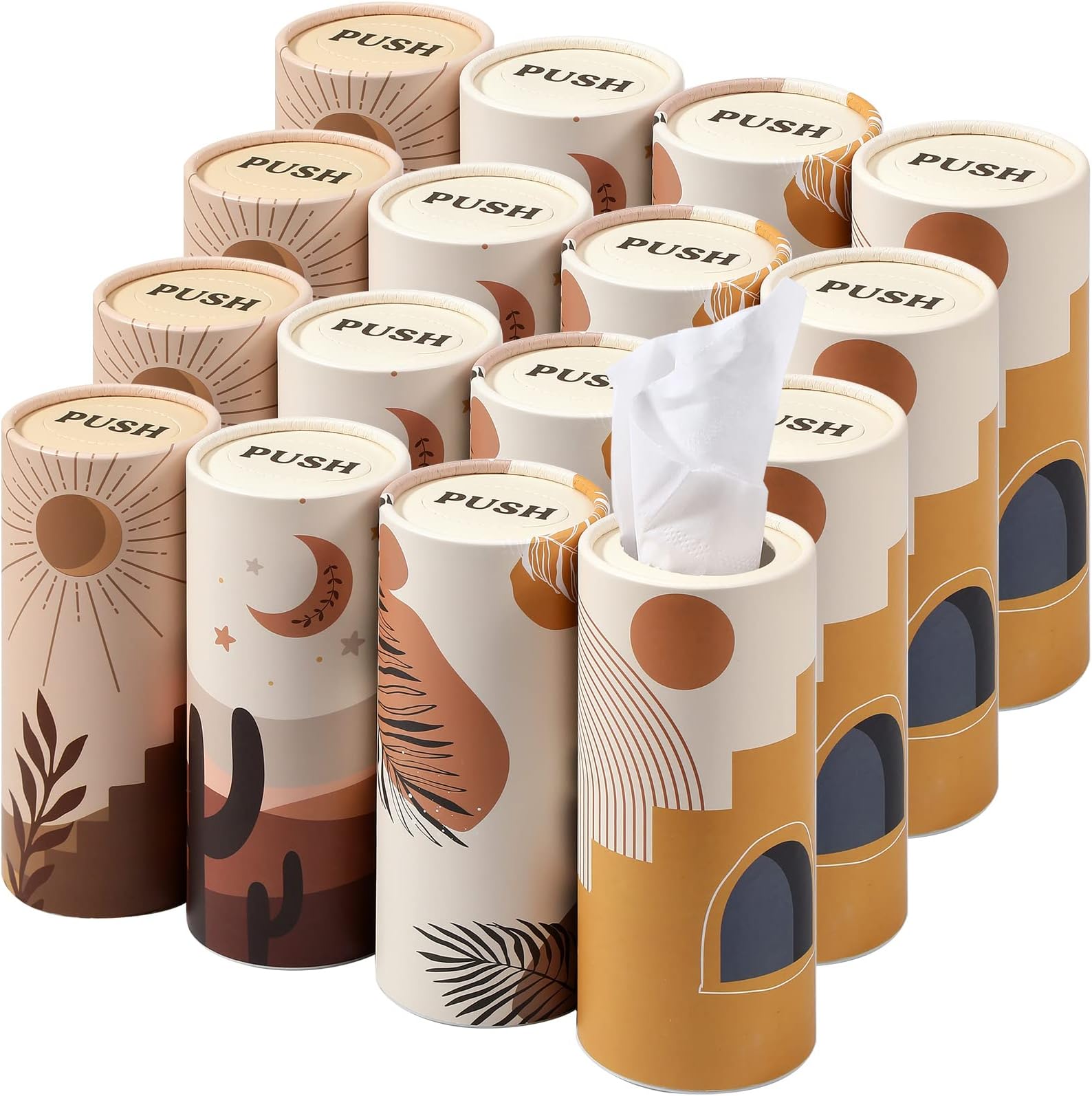 Amazon.com: Tatuo 16 Pack Boho Round Tissues Box Tissue Holder for Car ...
