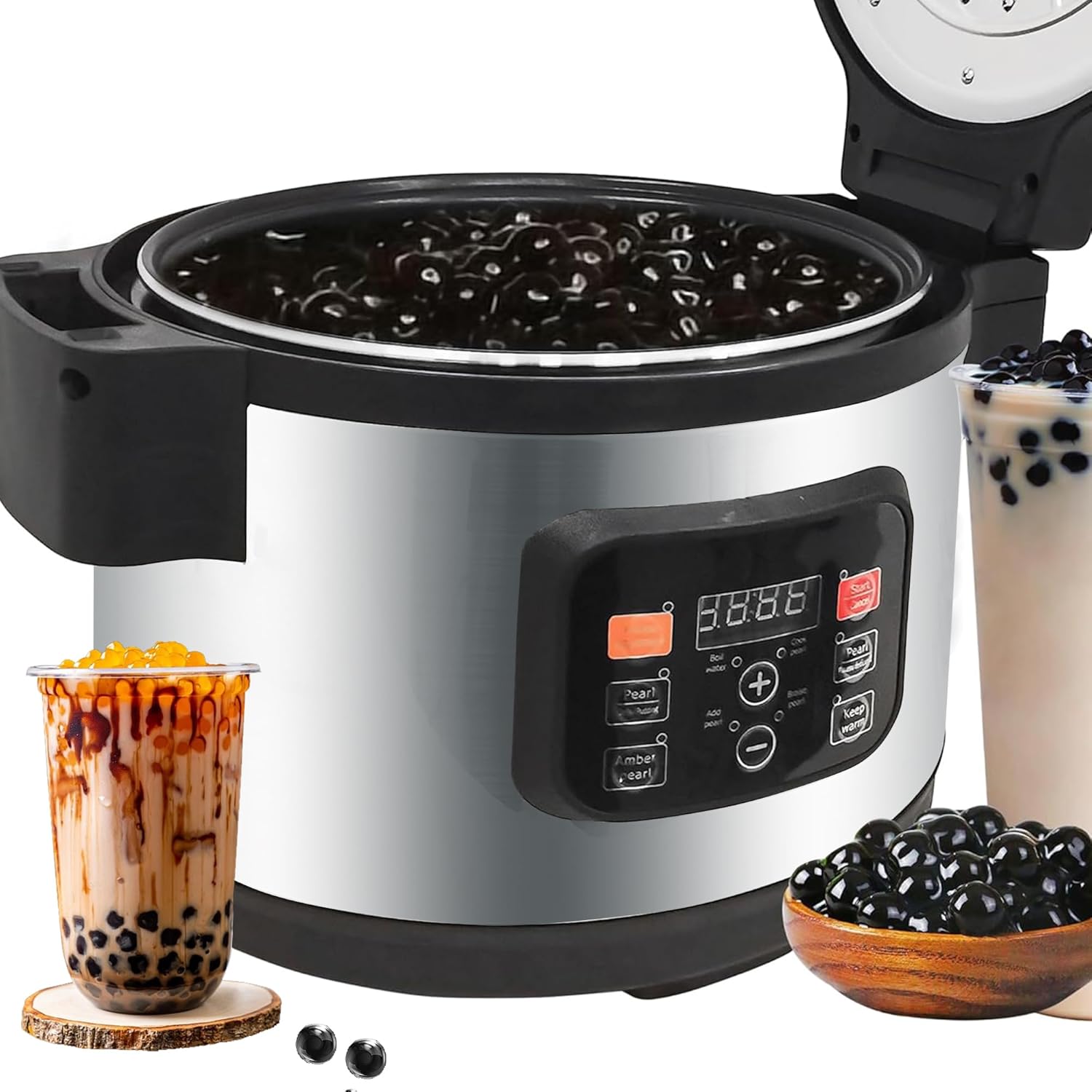 Amazon.com: Mvckyi Automatic Tapioca Pearl Cooker, 12L Bubble Tea Maker ...