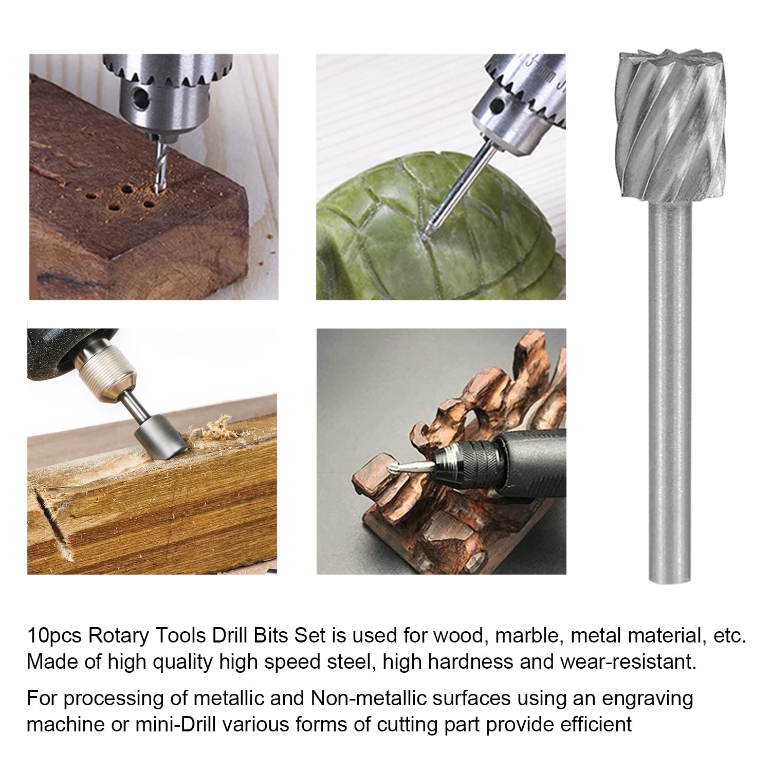 Snapklik.com : Firearth 10 Pcs HSS Rotary Burrs Set Rotary Tool Bit Kit ...