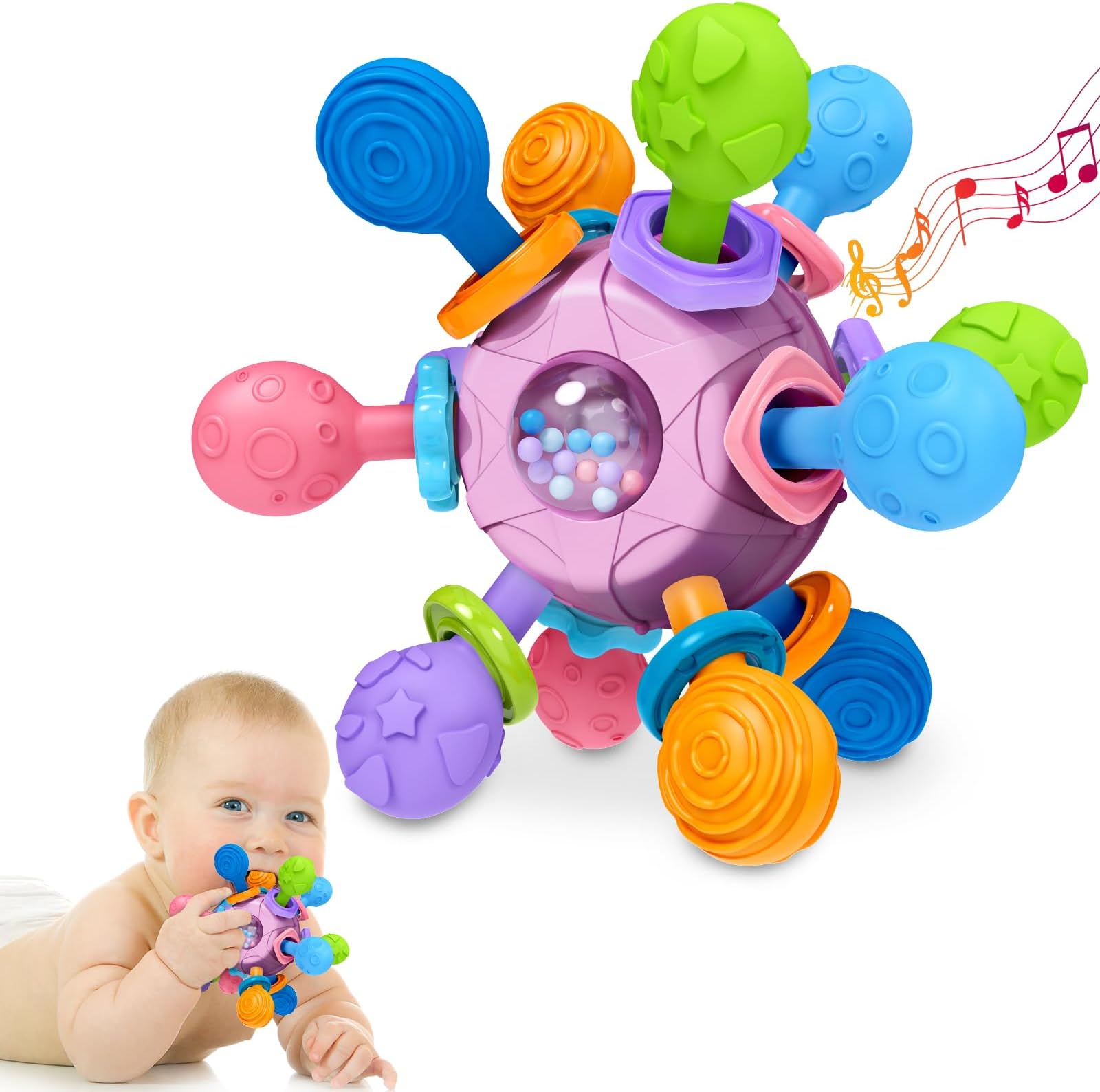 Amazon.com : Baby Einstein Outstanding Opus The Octopus Sensory Rattle ...