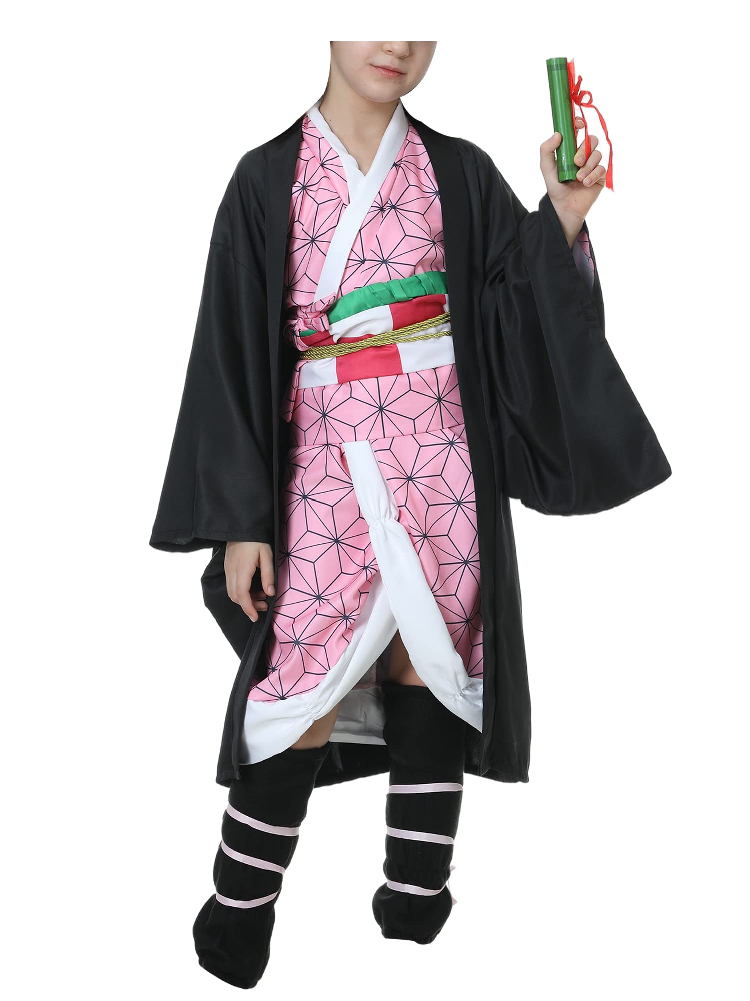 Buy Christmas Demon Slayer Cosplay Kamado Nezuko Costume Kimono Cape ...