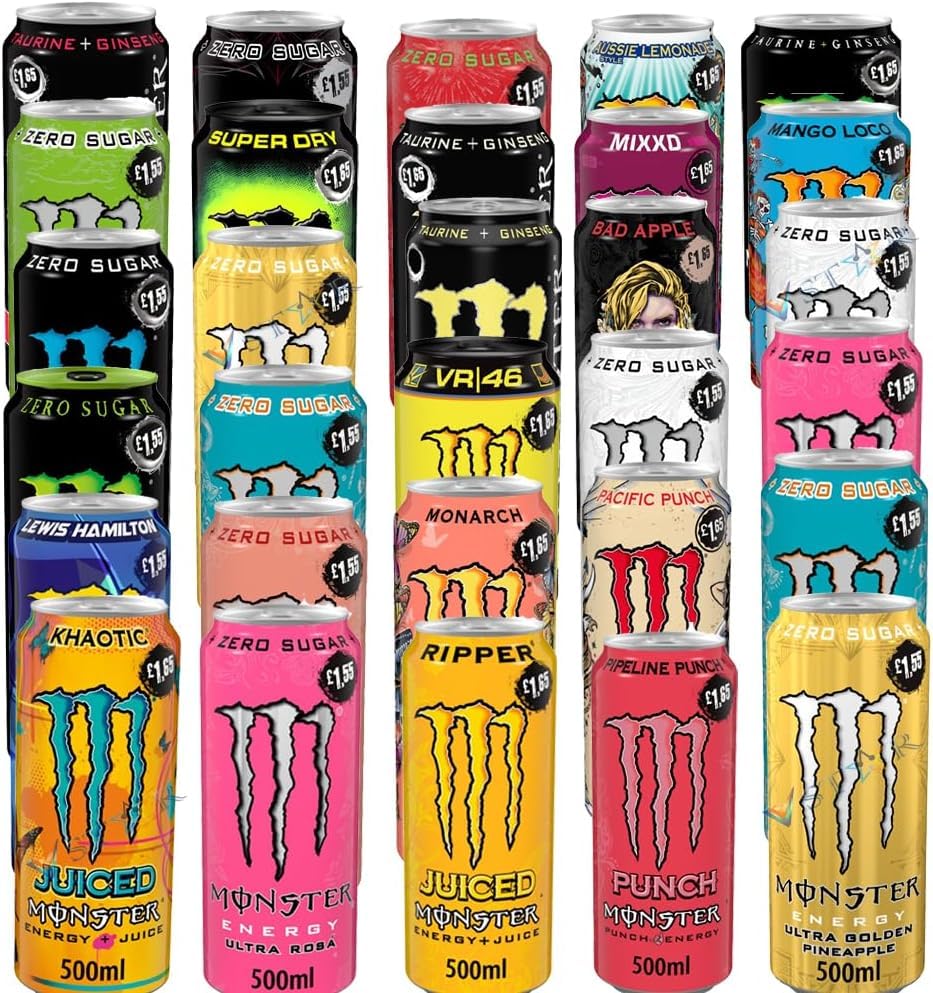 Assorted Monster Mixed Energy Drink Packs, Assorted Variety Of Flavours ...