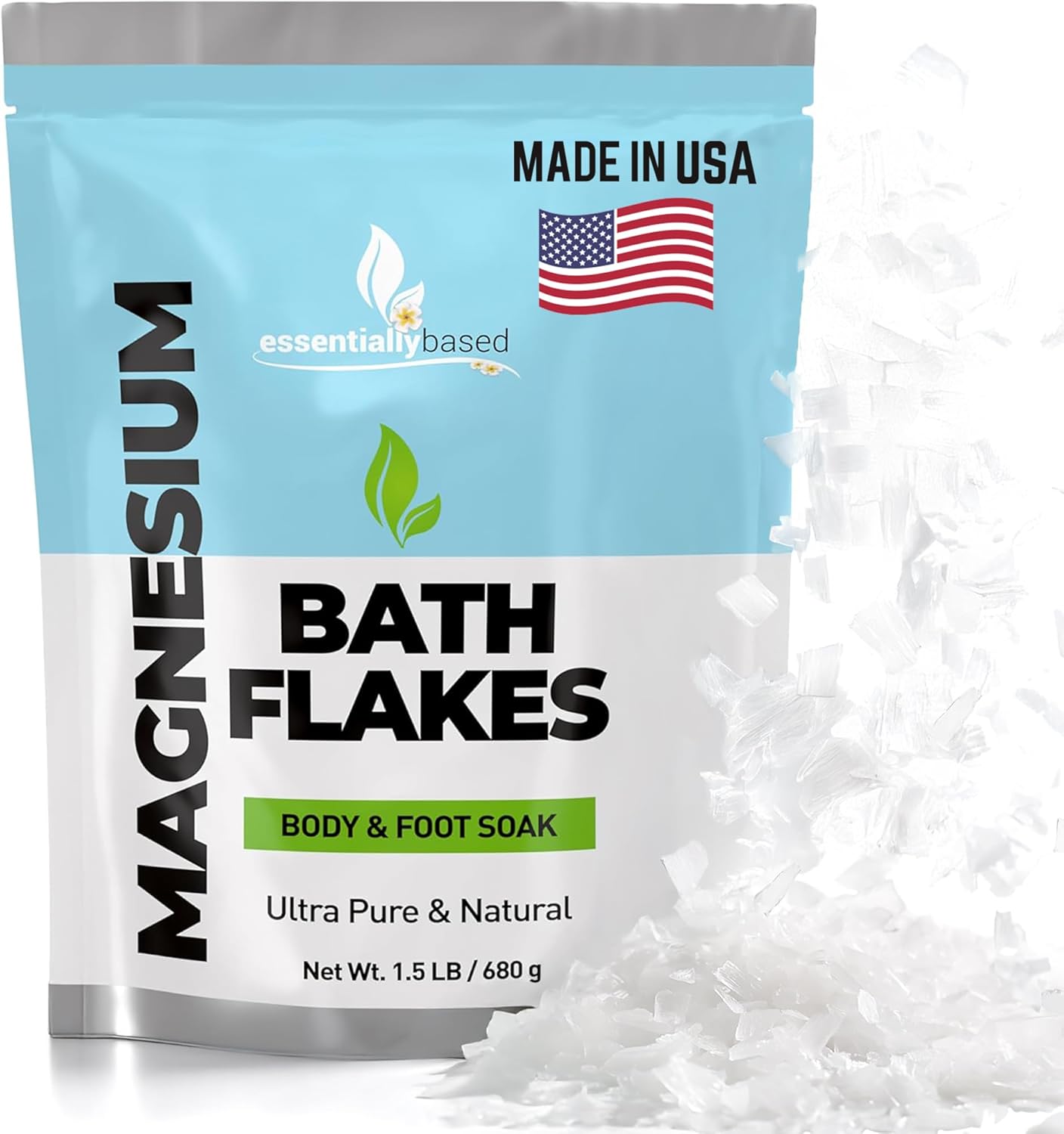 Amazon.com : Magnesium Flakes - 1.5 LB Ultra Pure Magnesium Chloride ...