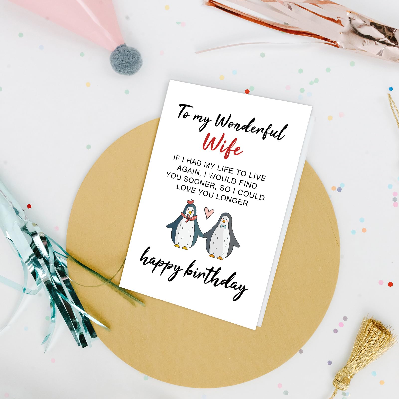 Snapklik.com : Funny Birthday Card For Wife, Cute Penguin Birthday Card ...