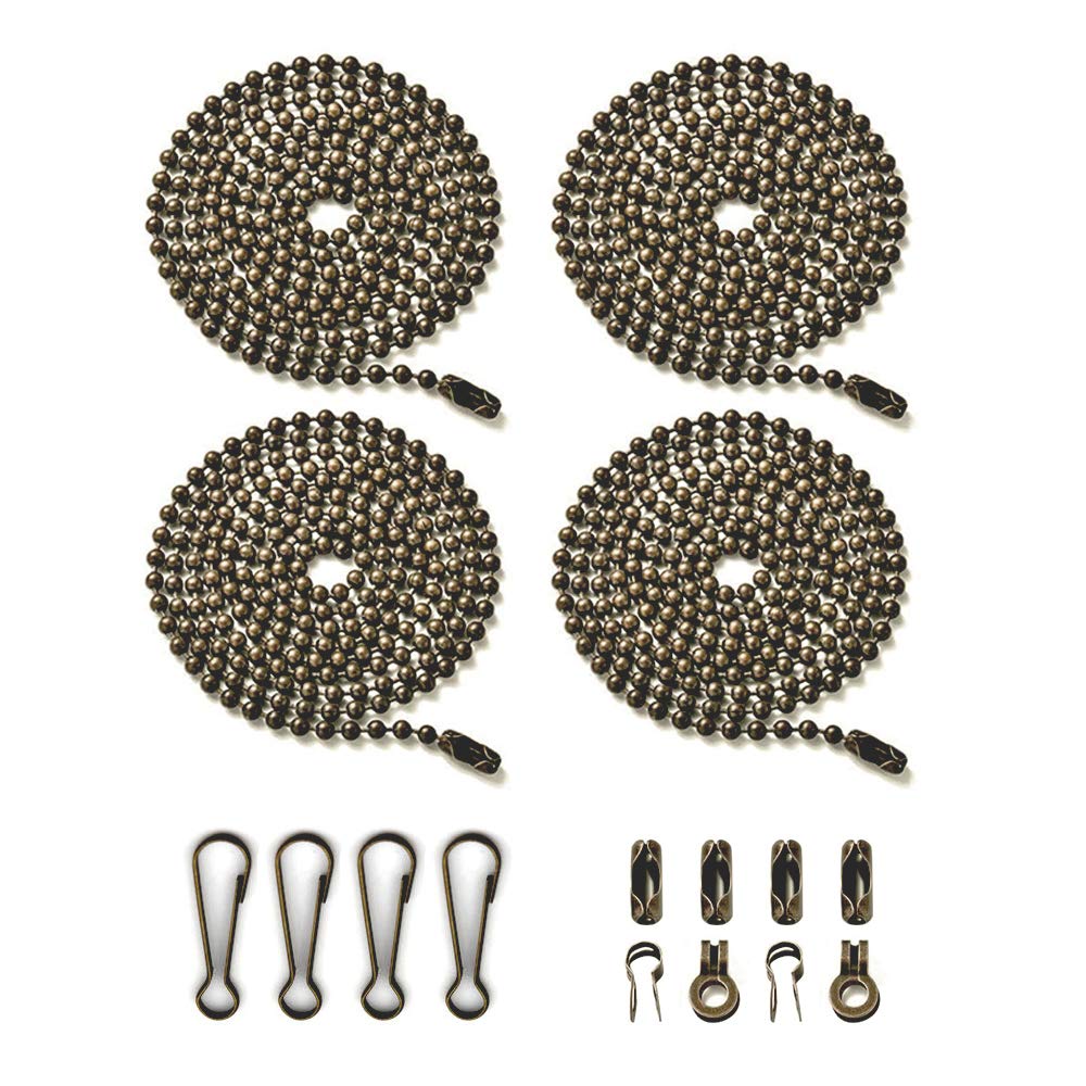 Wayilea Ceiling Fan Pulls Chain, 4 Pack Fan Extension Chain 90cm long ...