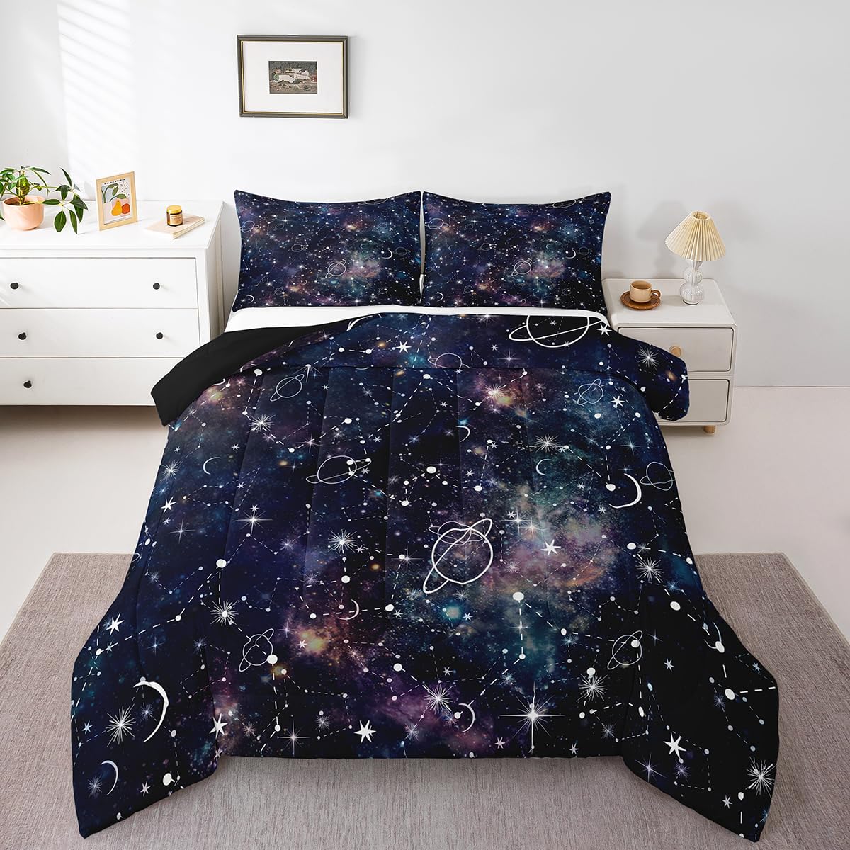 Amazon.com: Erosebridal Starry Sky Comforter Set King Size ...