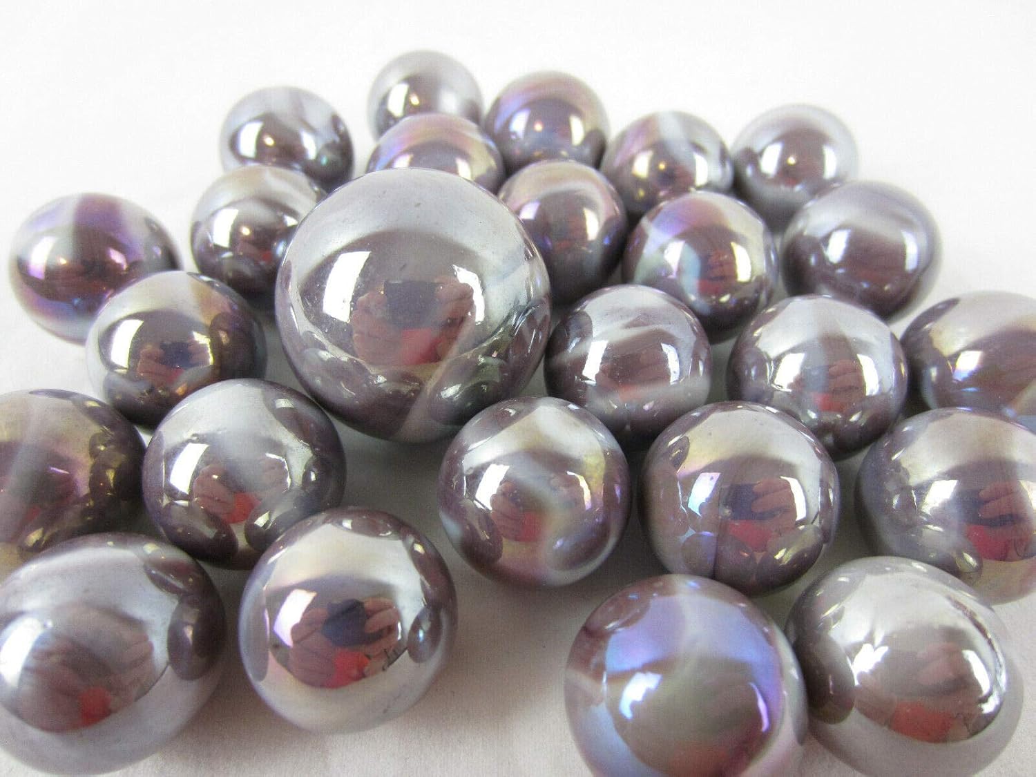 Amazon.com: Big Game Toys~25 Glass Marbles Wizard Purple Haze Metallic ...