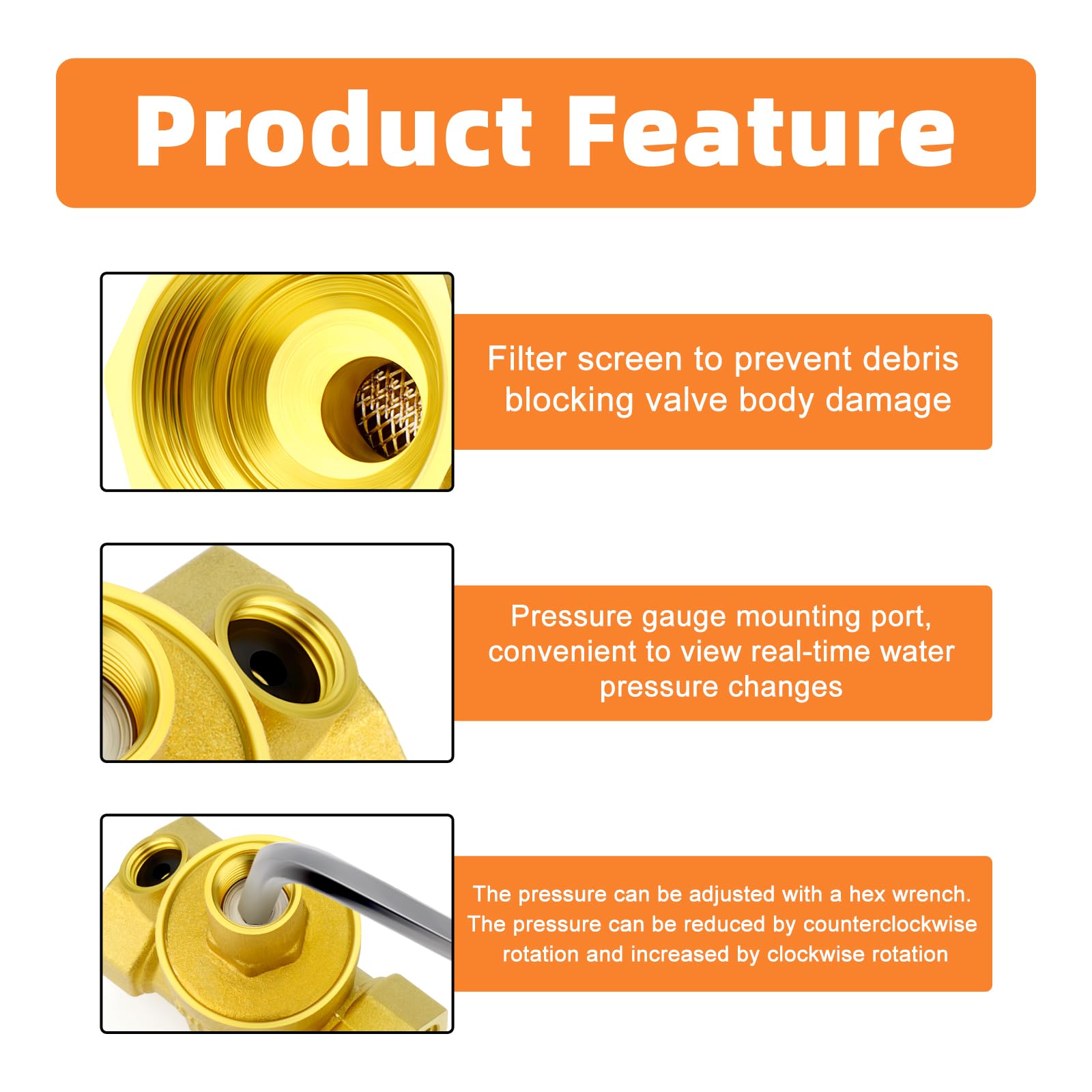 Snapklik.com : Brass 1" Pressure Regulator Adjustable,Water Pressure ...