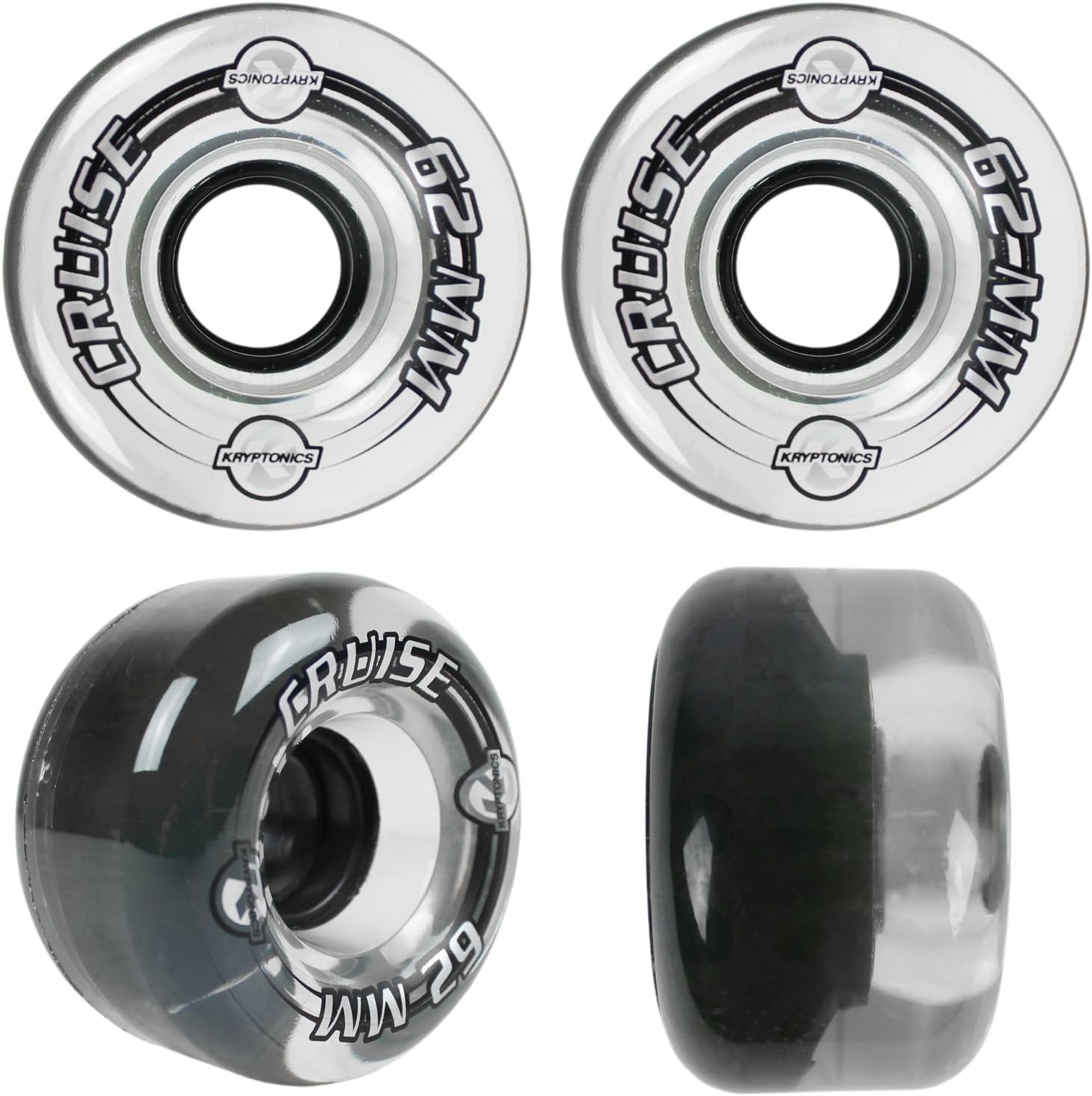 Krypto Kryptonics Cruise Skateboard Wheels (62mm, Clear) : Amazon.co.uk ...