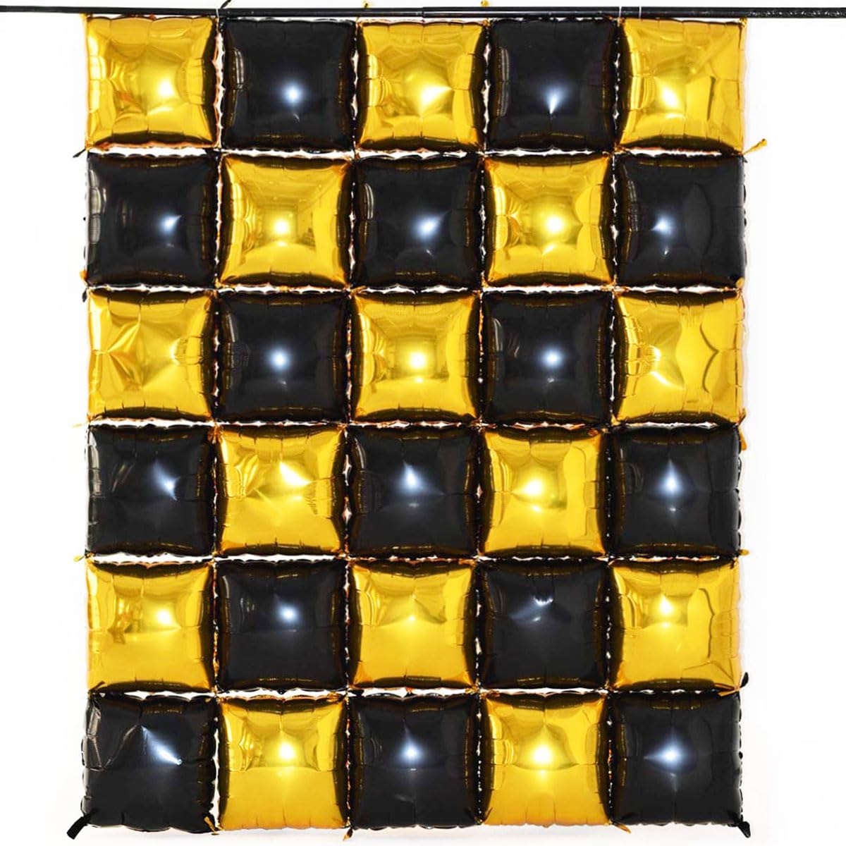 Amazon.com: Harfirbe 30PCS Gold Black Square Balloons Metallic ...