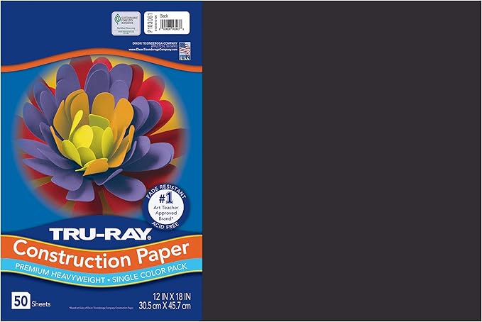 Recycled Tru-Ray Construction Paper, 12" x 18", Black (PAC103061 ...