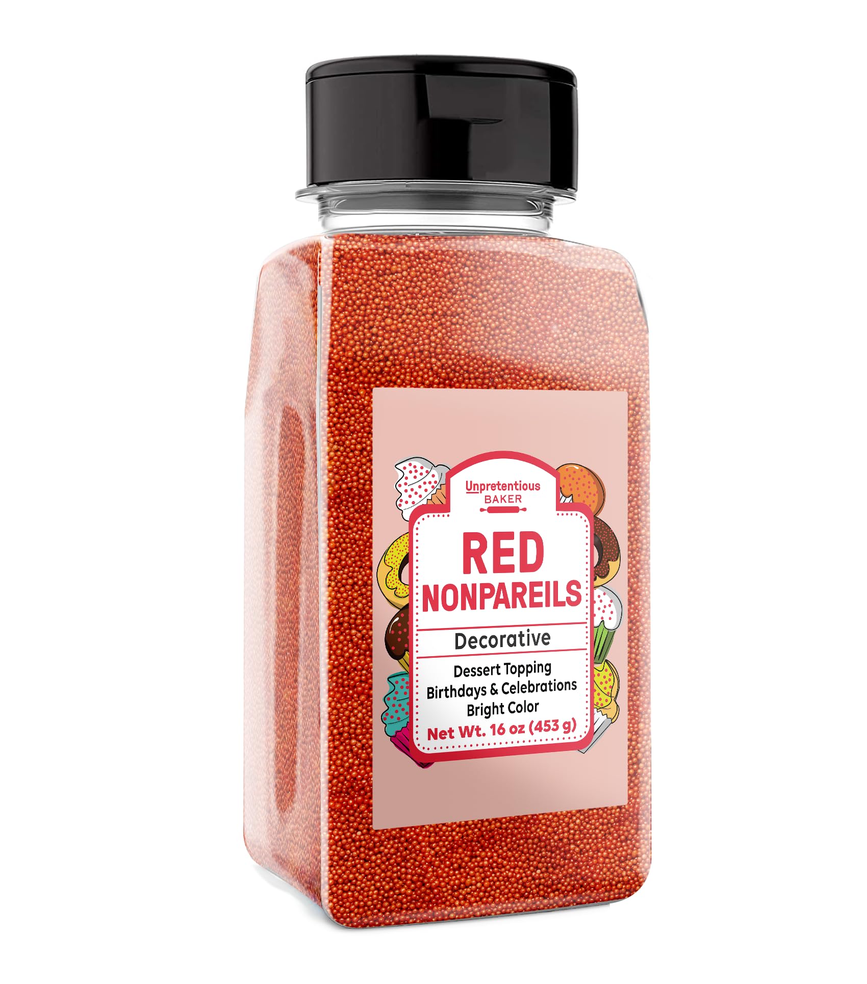 Amazon.com: Unpretentious Red Nonpareils, 1 lb, Dessert Topping, Bright ...