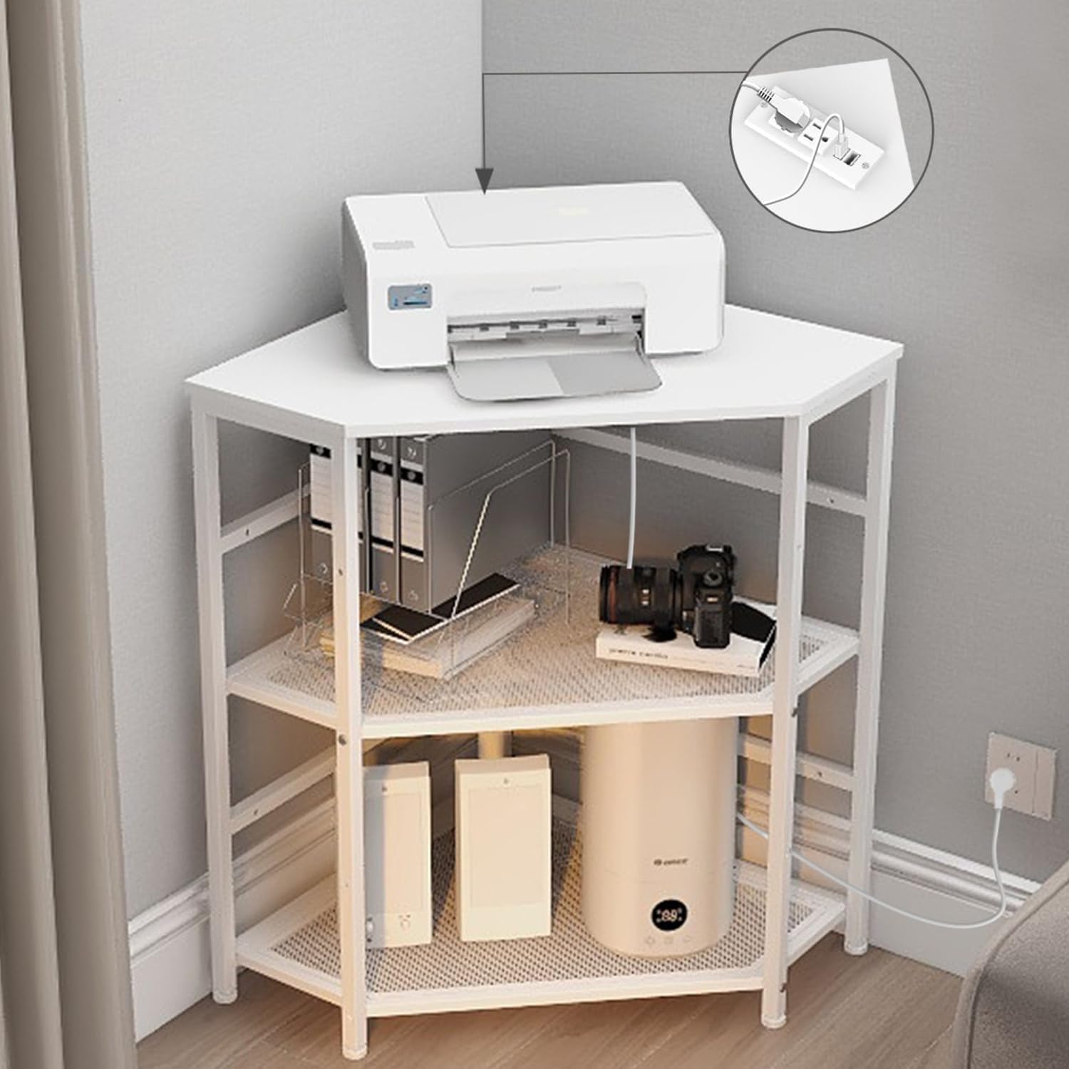 Amazon.com: VEDECASA Mobile High Printer Stand with Power Outlet ...