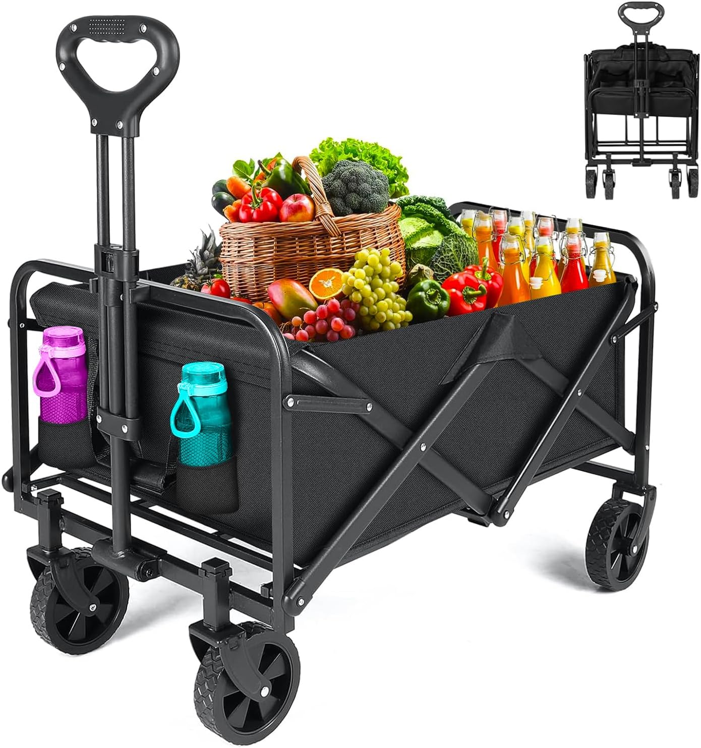 BKYDF Carrito Plegable con Ruedas giratorias de 360 Grados y ...