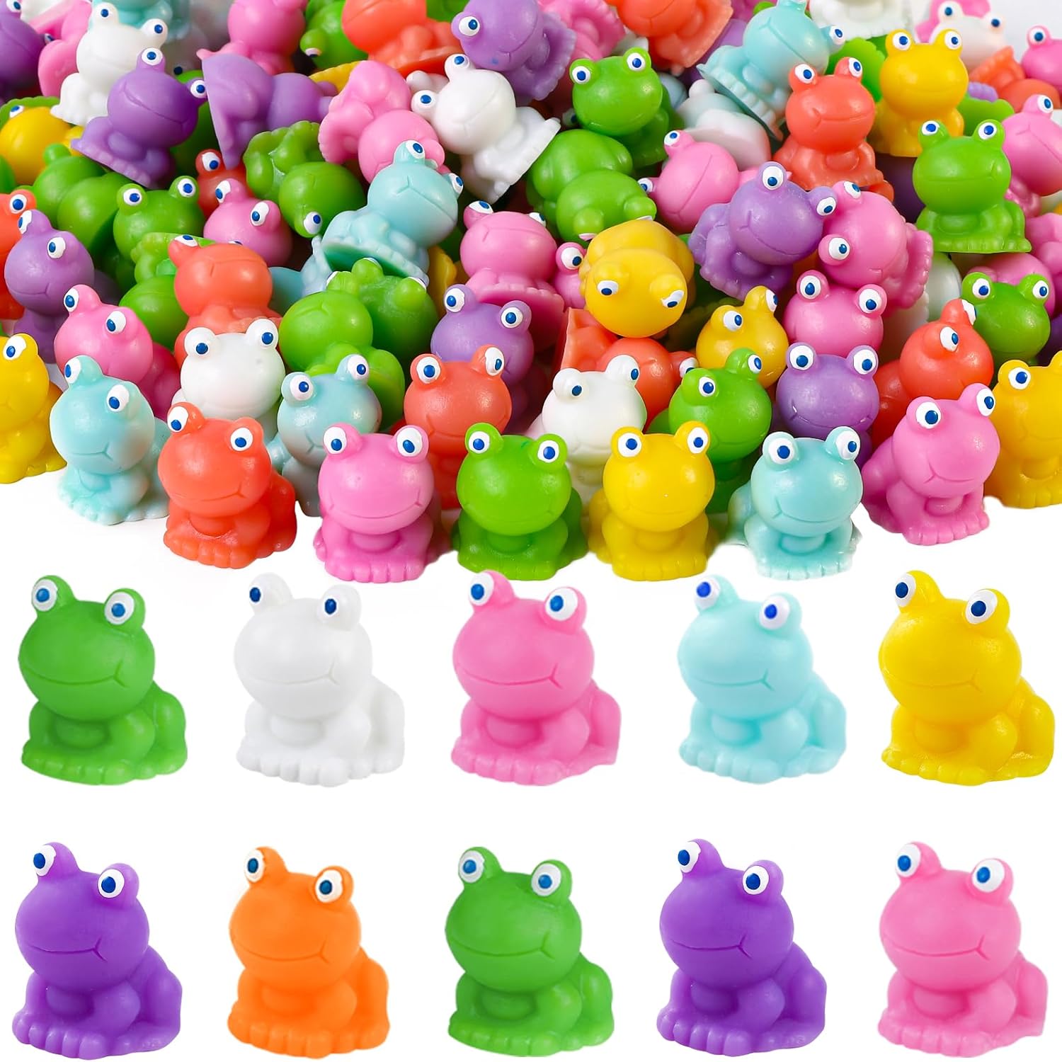 Amazon.com: DIYDEC 100pcs Mini Resin Frog 7 Colors Little Small Frogs ...