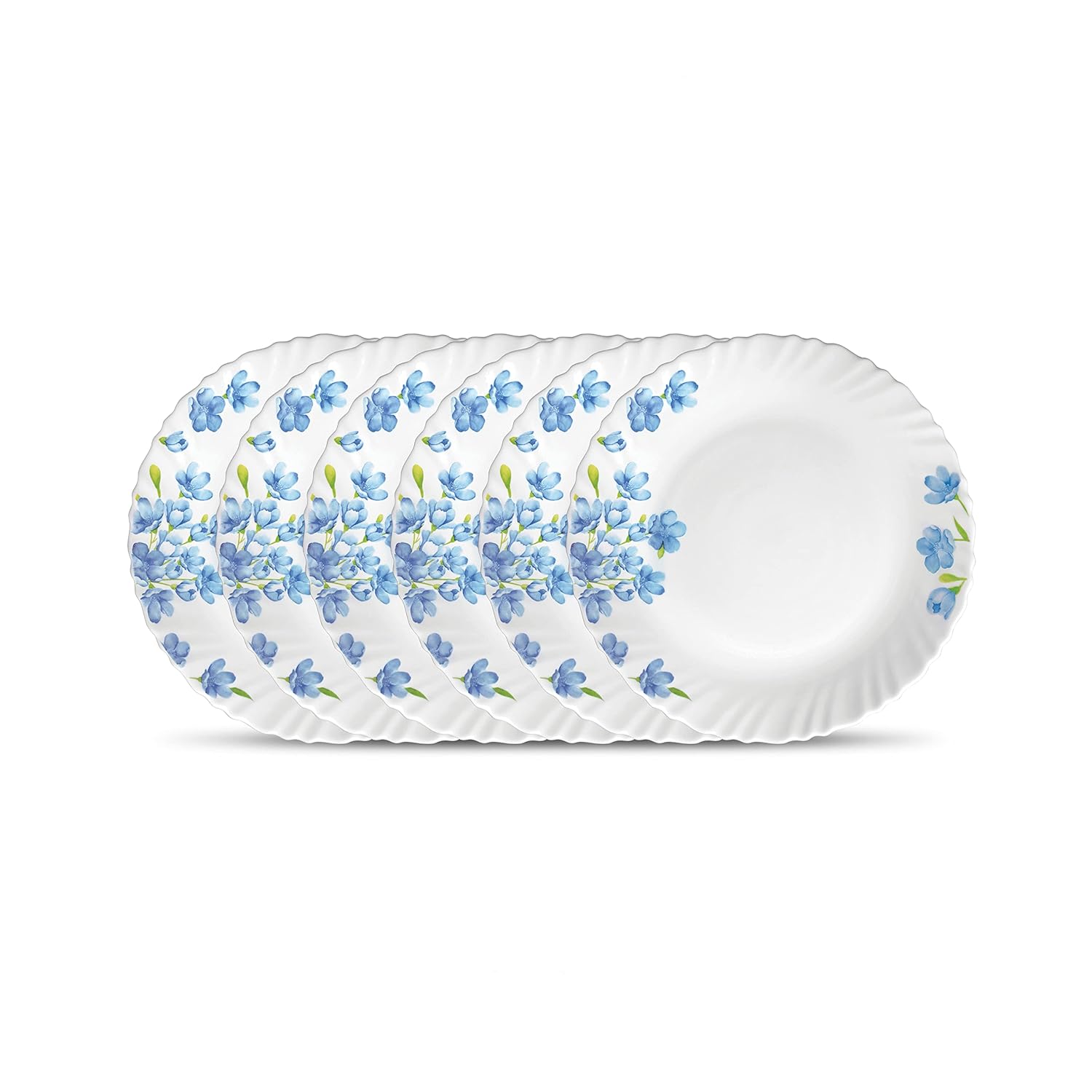 Buy La Opala Diva Classique Collection Opal Glass Crockery | Full Plate ...